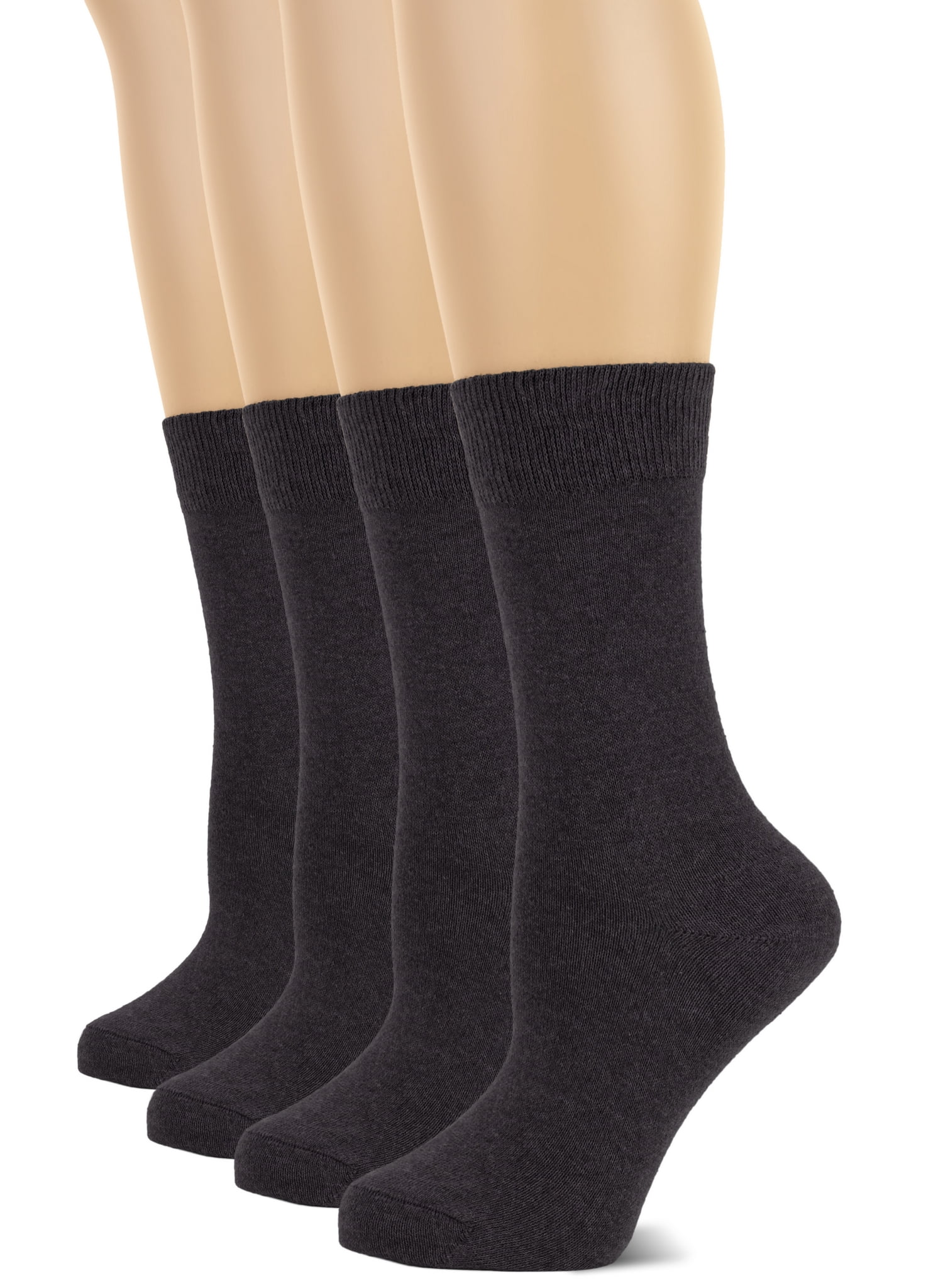 HUGH UGOLI Women's Cotton Crew Socks | Plain Color, Regular Fit, Soft ...