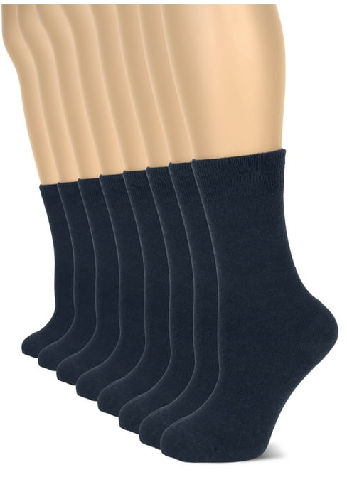 B&Q Women's Winter Wool Blend Thermal Warm Crew Socks, 8 Pairs, Casual ...
