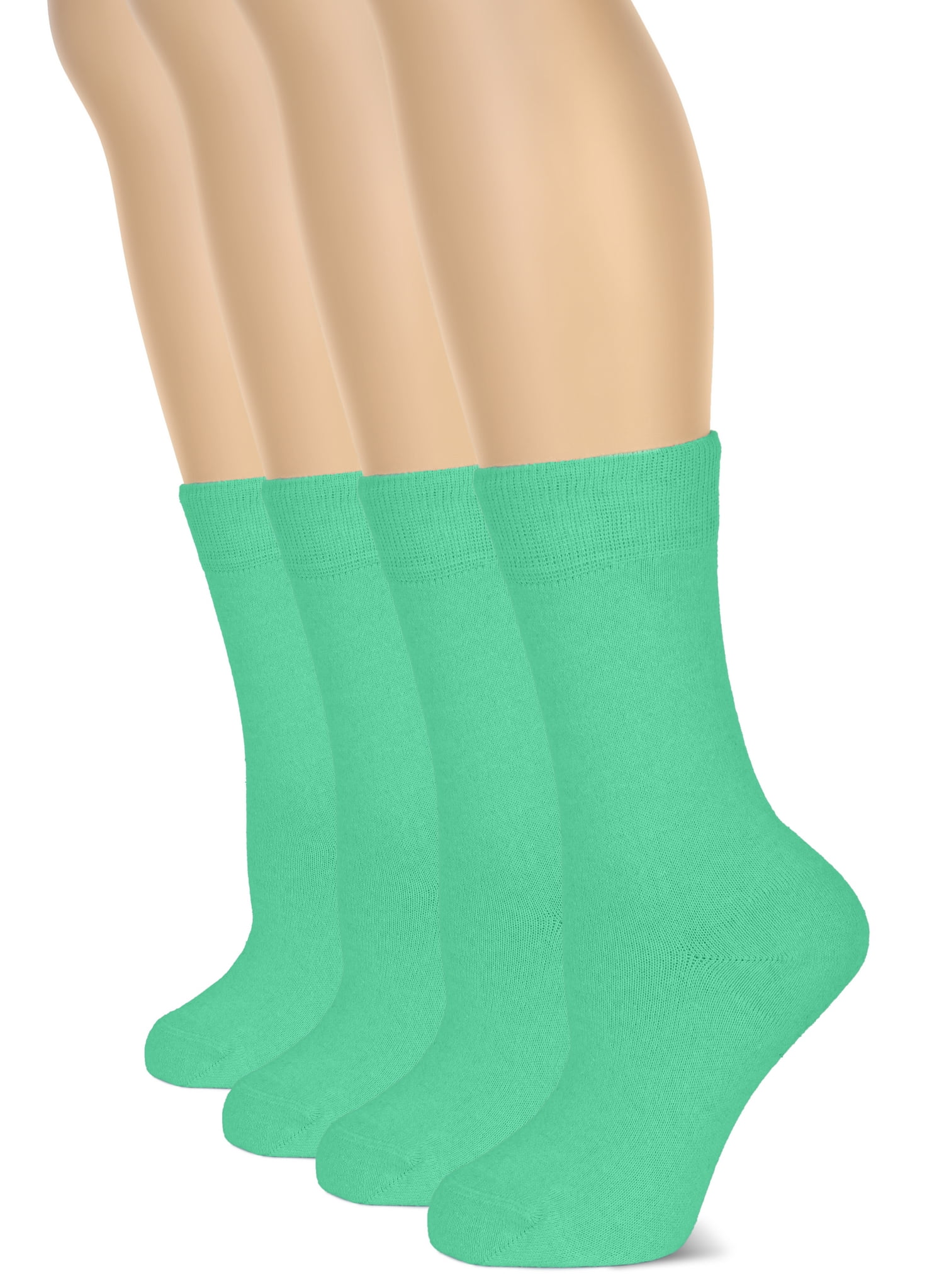 HUGH UGOLI Women's Cotton Crew Socks | Plain Color, Regular Fit, Soft ...