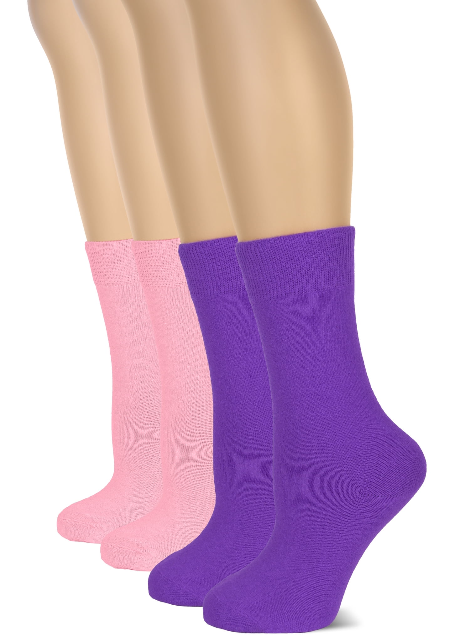 HUGH UGOLI Women's Cotton Crew Socks | Plain Color, Regular Fit, Soft ...