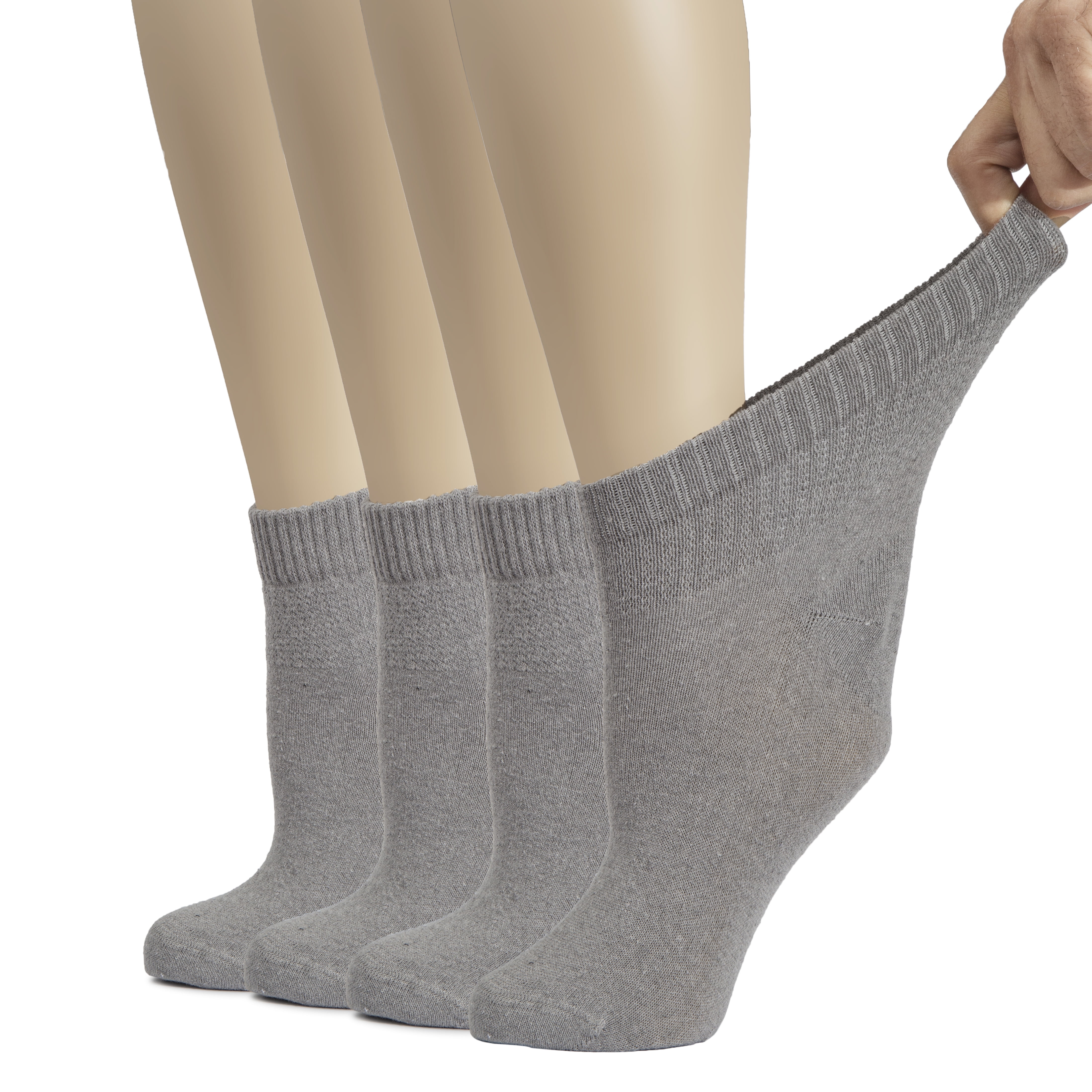 HUGH UGOLI Women's Cotton Diabetic Ankle Socks, Wide, Thin, Loose Fit ...