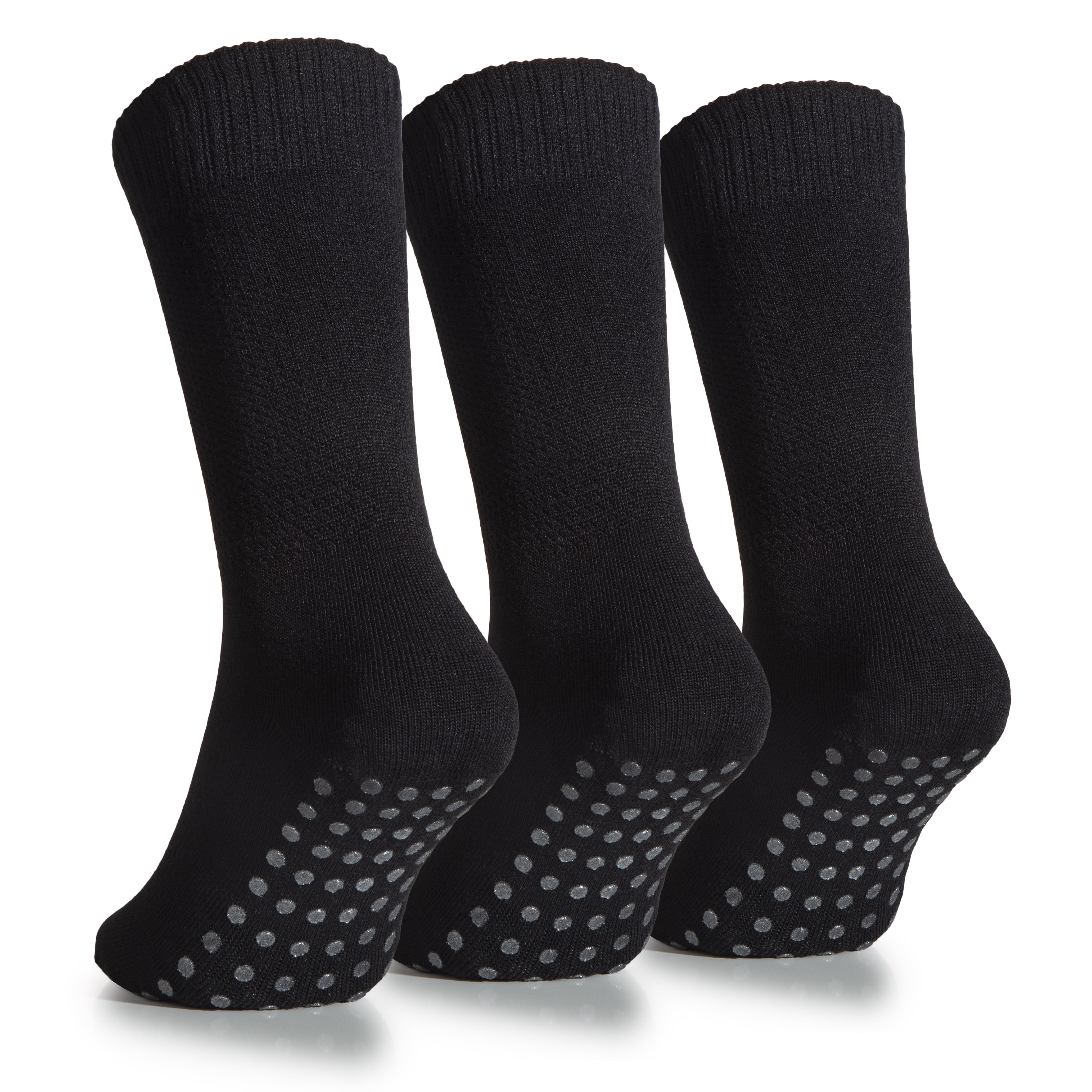 HUGH UGOLI Women's Soft Bamboo Non Slip Grip Crew Socks | Wide, Loose ...