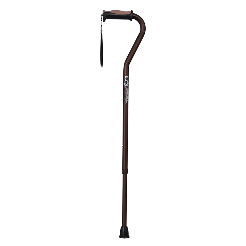 HUGO Adjustable Offset Handle Cane with Reflective Strap, Cocoa HSA/FSA ...
