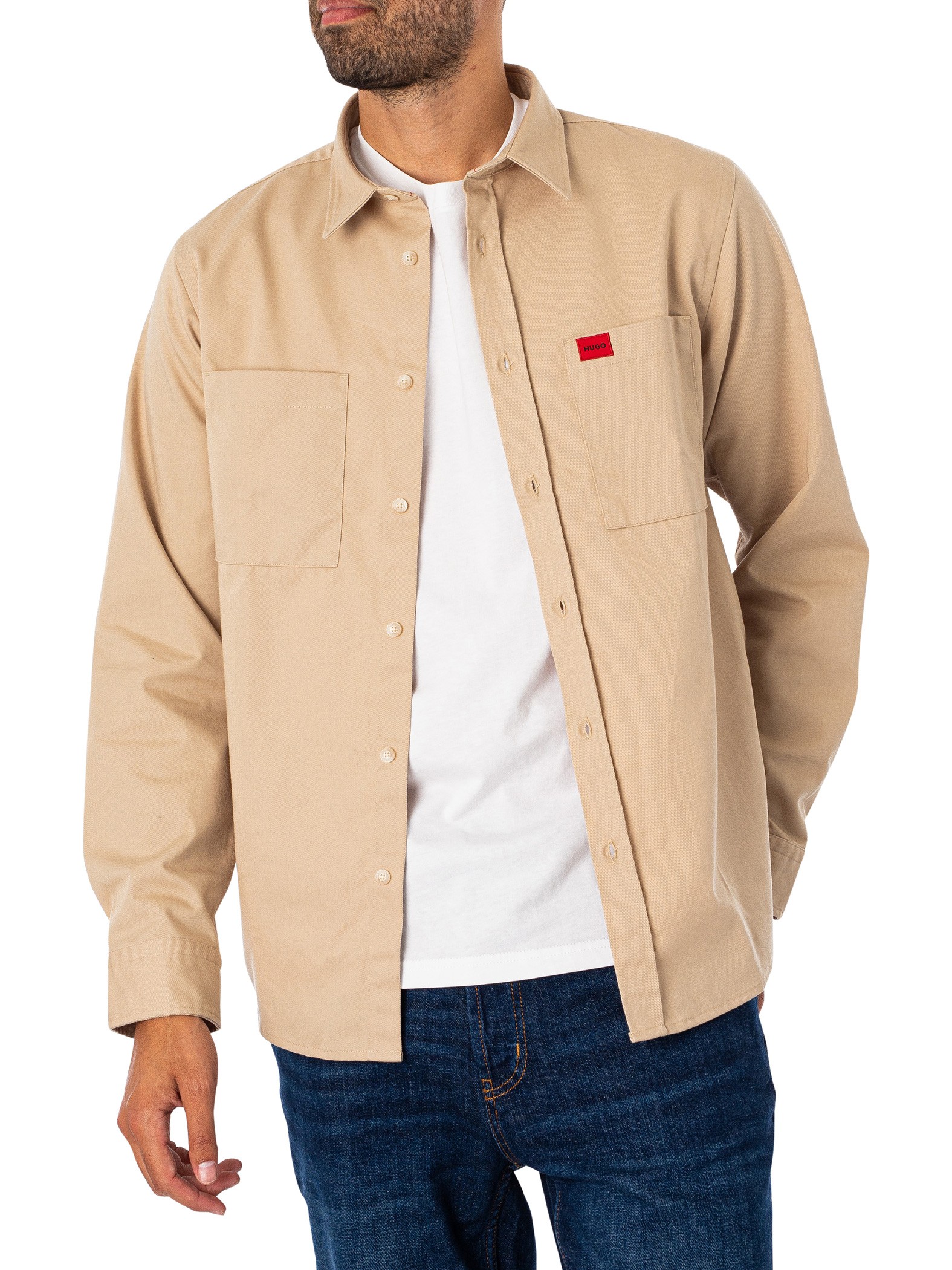 HUGO Egrin Overshirt, Beige - Walmart.com