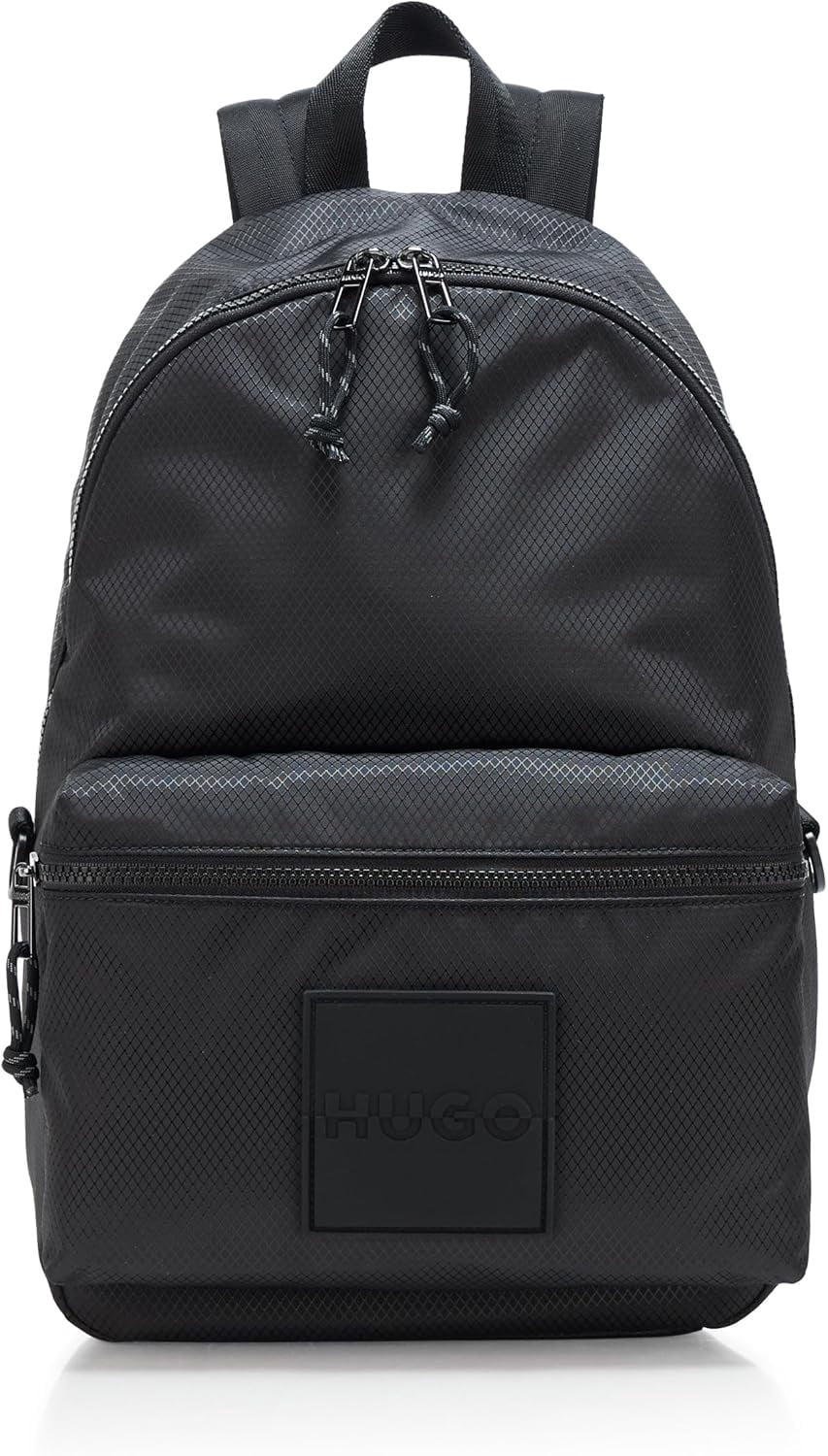 HUGO, Stacked Logo Nylon Blend Backpack, pitch black, One Size ...