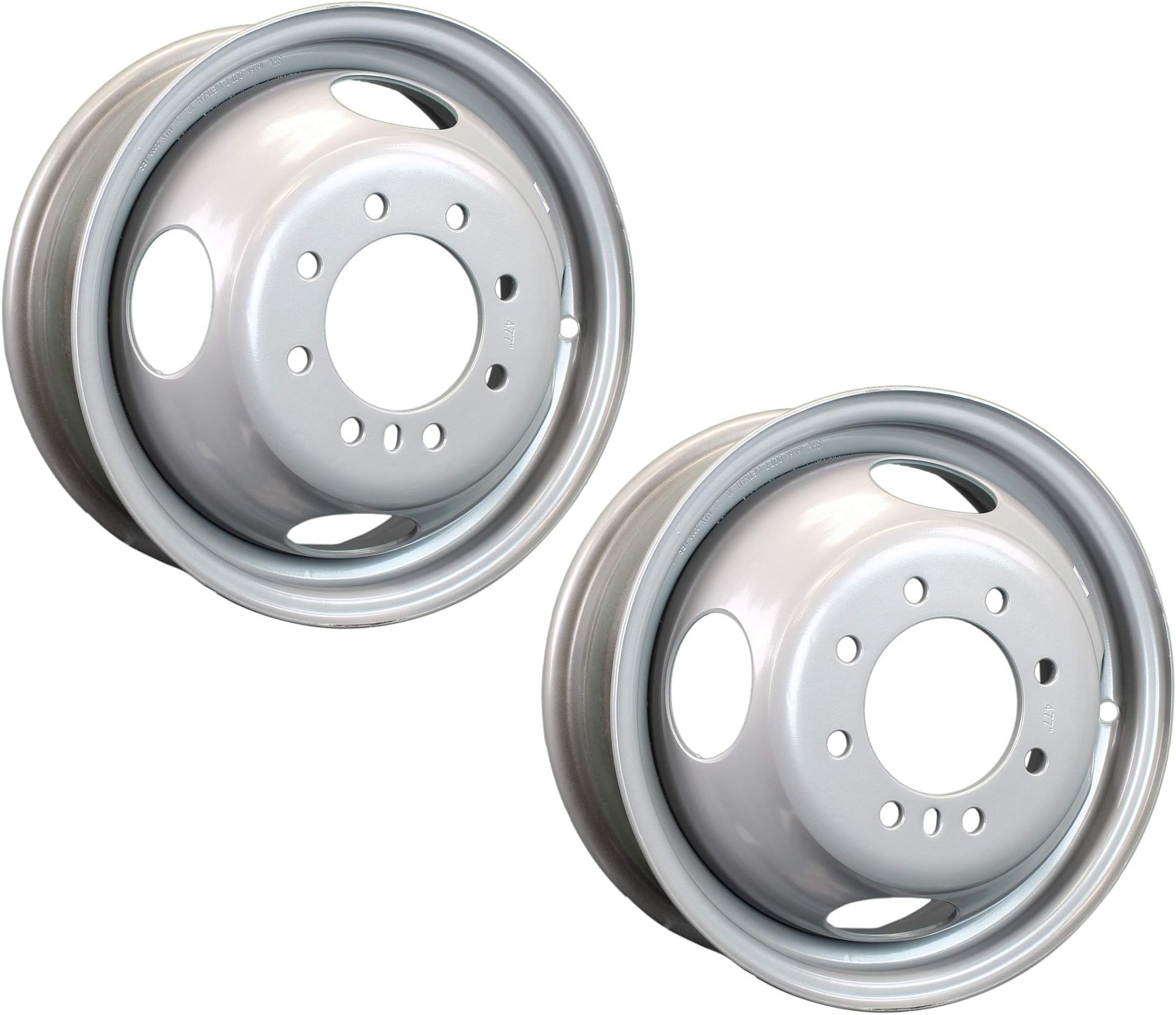 HUHAN 2-Pack Dually Dual Silver Grey Trailer Wheel Rim 16 Inch 16X6 8 ...