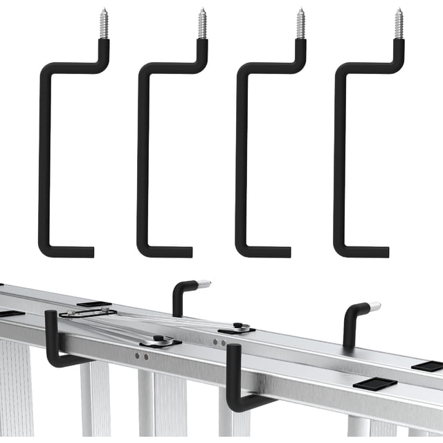 HUHOLE Ladder Hooks, Bike Hooks, 4 Pack Heavy Duty Garage Hooks for ...
