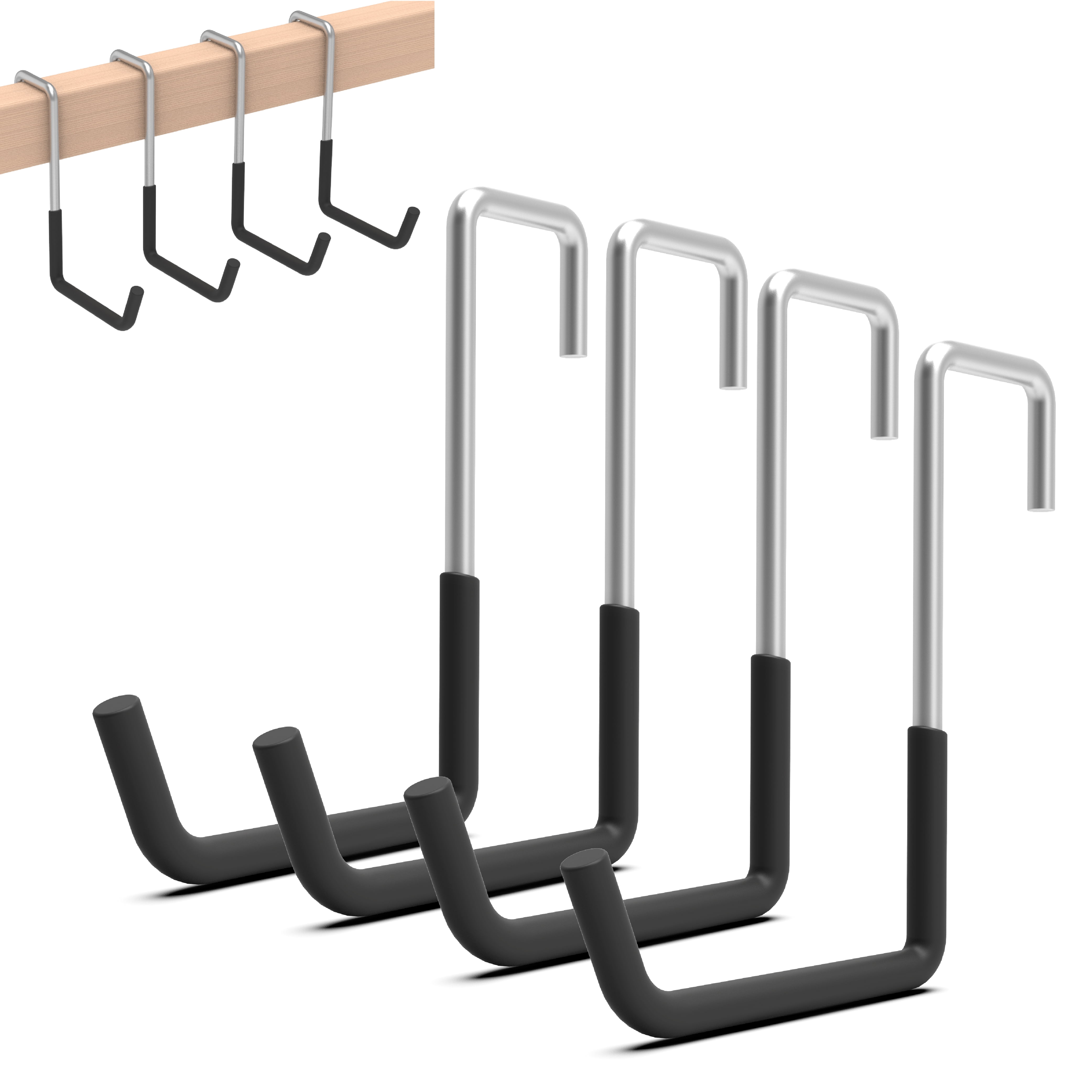 HUHOLE Heavy Duty Storage Hooks, 4PC Rafter Hangers, Pegboard Garage ...