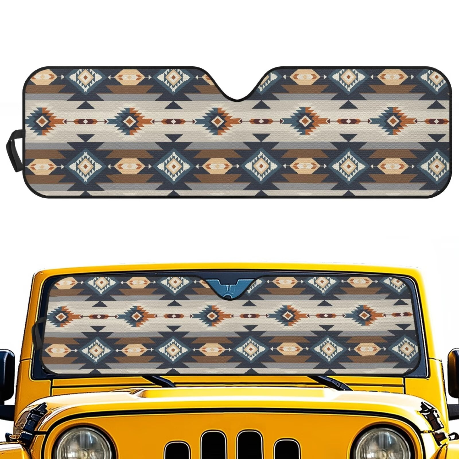 HUIACONG Aztec Tribal Windshield Sun Shade,American Flag Car Sun Shade ...
