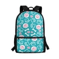 HUIACONG Blue Floral Paw School Backpack for Teen Boys Large Capacity ...