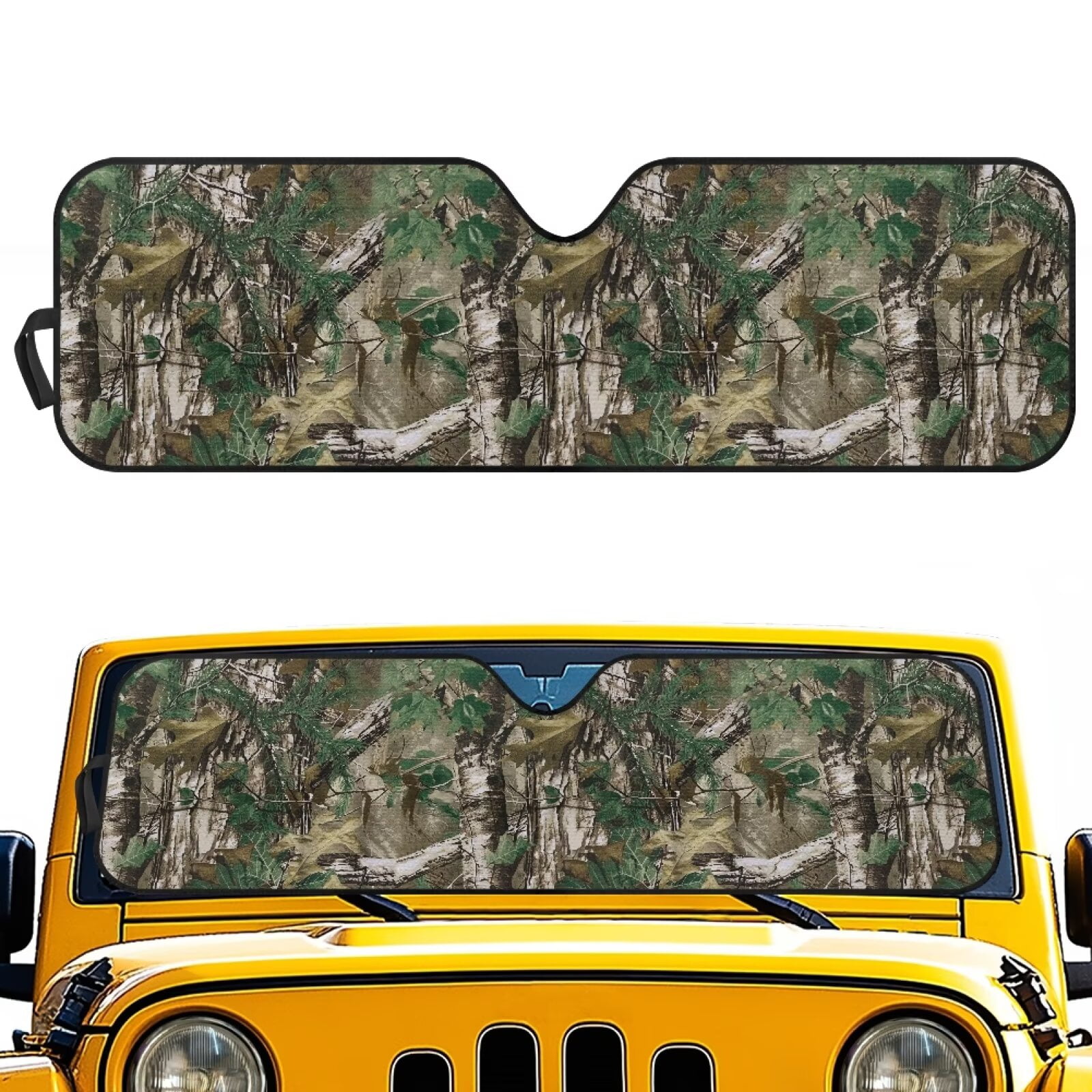 HUIACONG Brown Cows Sun Shade for Jeep,Windshield Sunshade for Wrangler ...