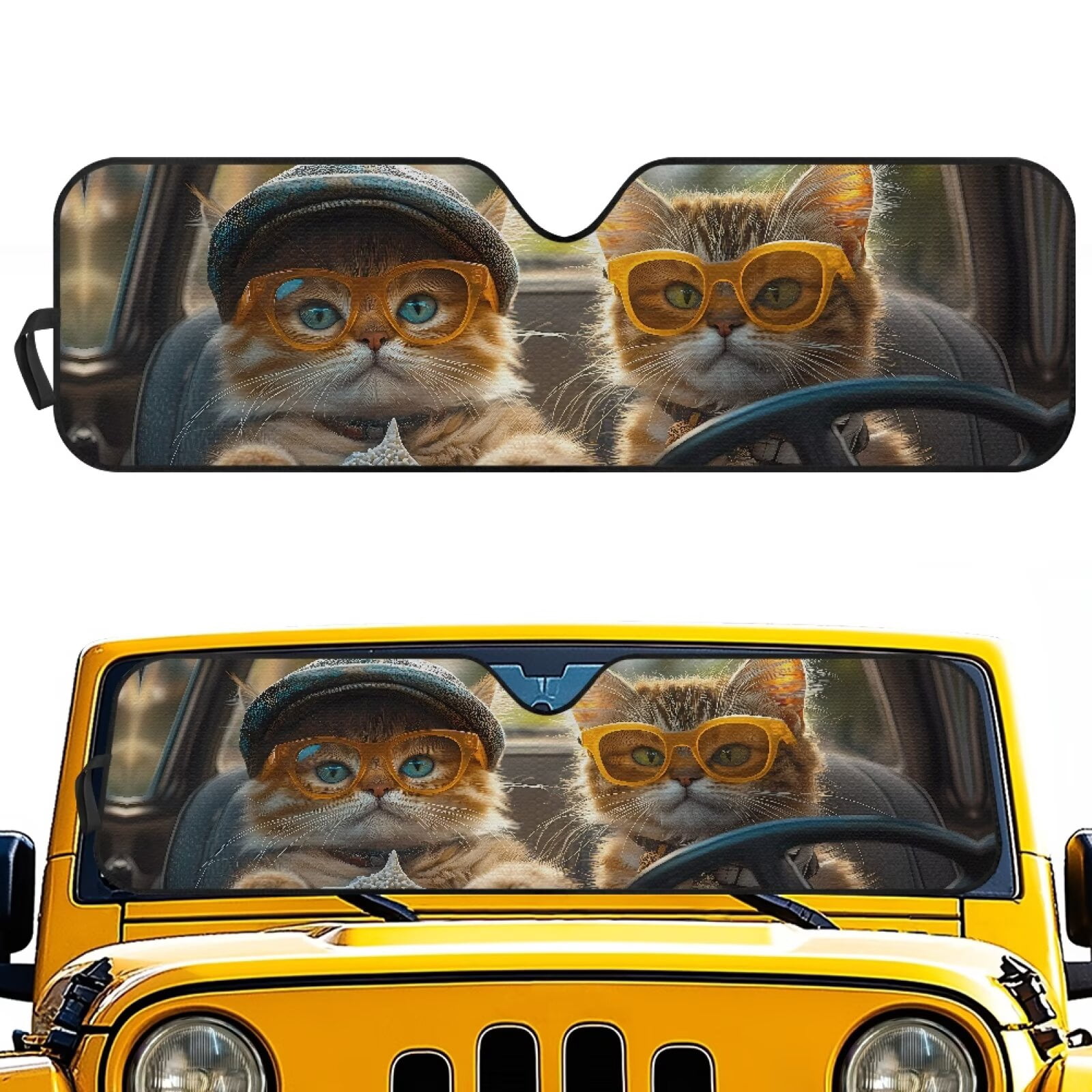 HUIACONG Cute Dog Sun Shade for Jeep,Windshield Sunshade for Wrangler ...