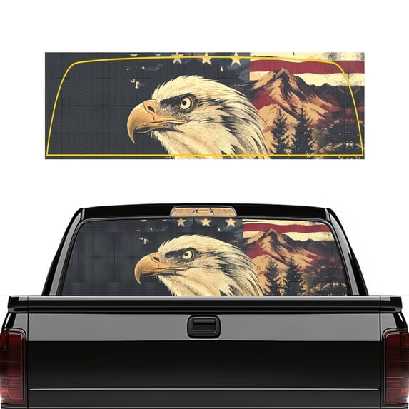 HUIACONG Eagle Flags Rear Window Decal Pickup Car Window Stickers Full ...