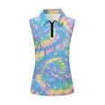 HUIACONG Golf Shirts with Sparkle Tie Dye Design, Sleeveless Golf ...