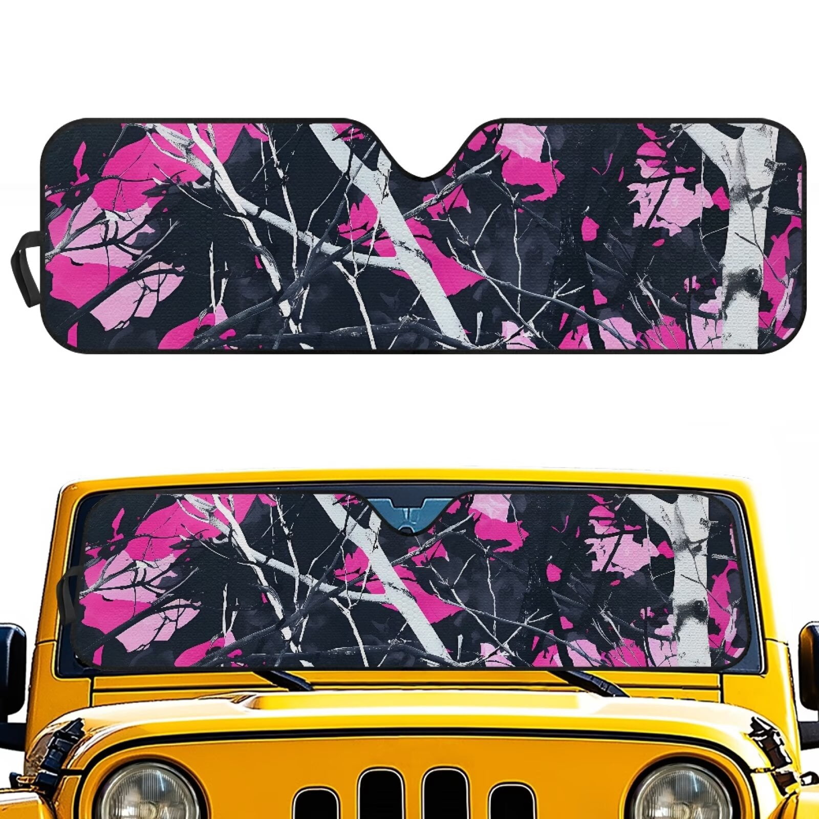 HUIACONG Purple Camo Trees Sun Shade Windshield for Jeep,Windshield ...