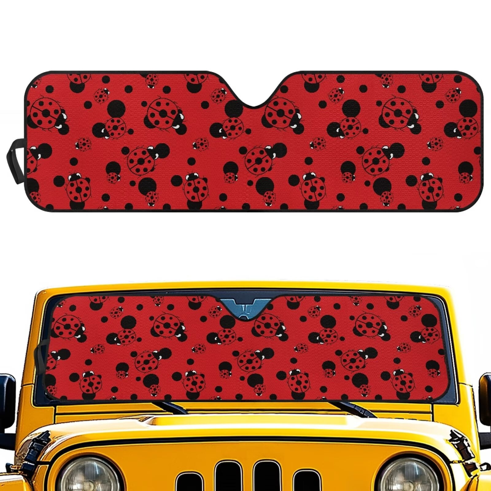 HUIACONG Red Ladybug Sun Shade Windshield for 2018-2024 Jeep Wrangler ...