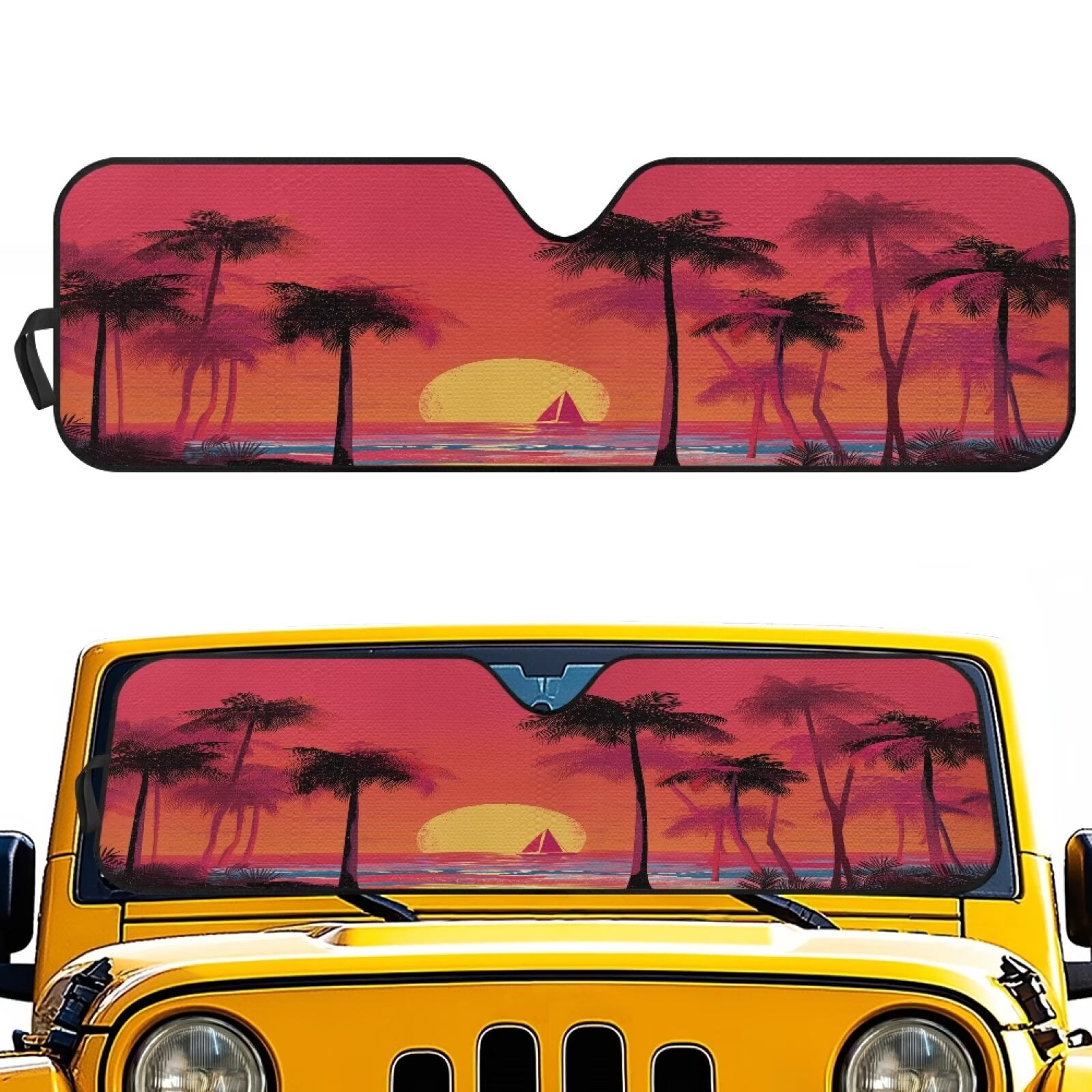 HUIACONG Sunset Sun Shade Windshield for Jeep,Windshield Sunshade for ...
