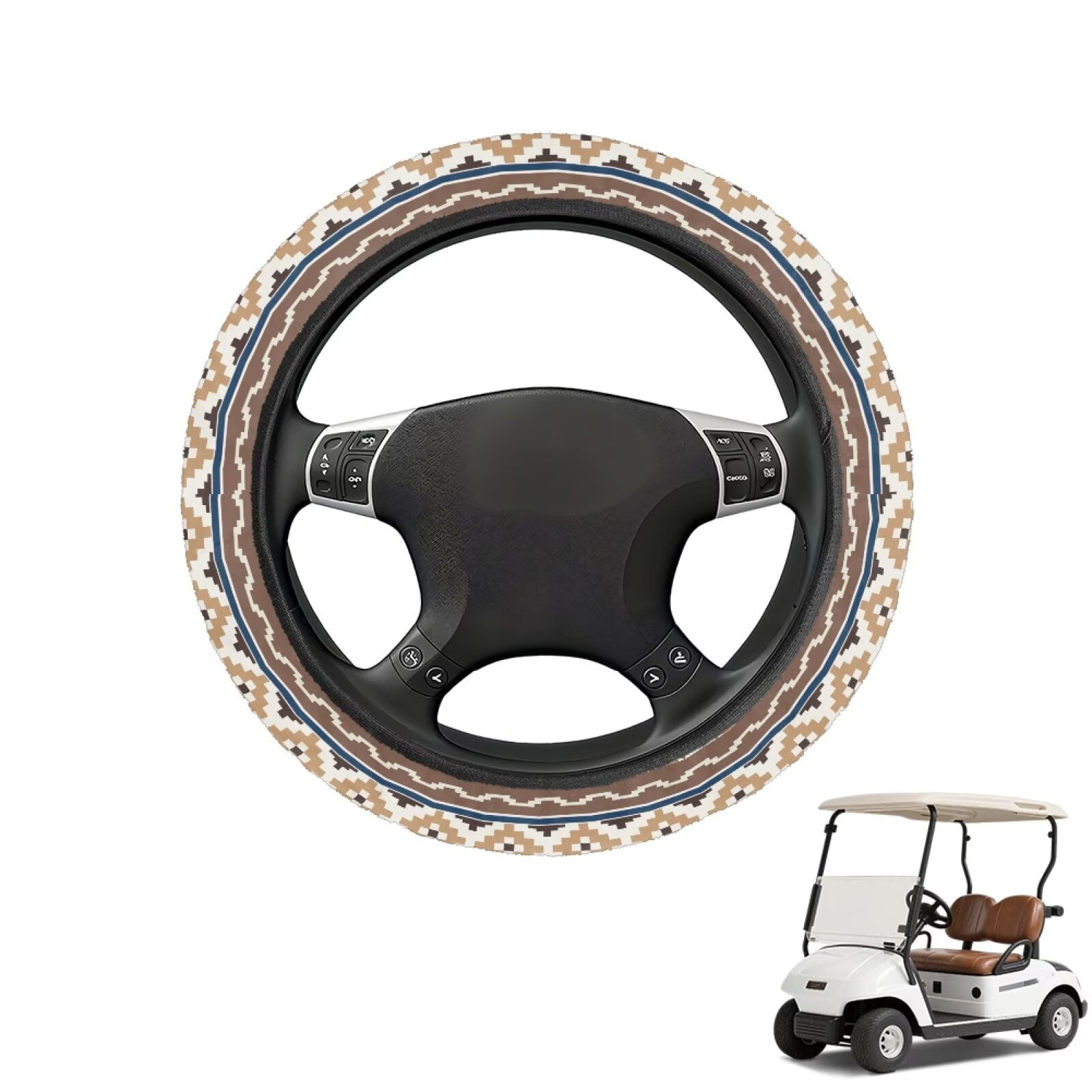 HUIACONG Western Aztec Golf Cart Steering Wheel Covers 14" Easy to ...