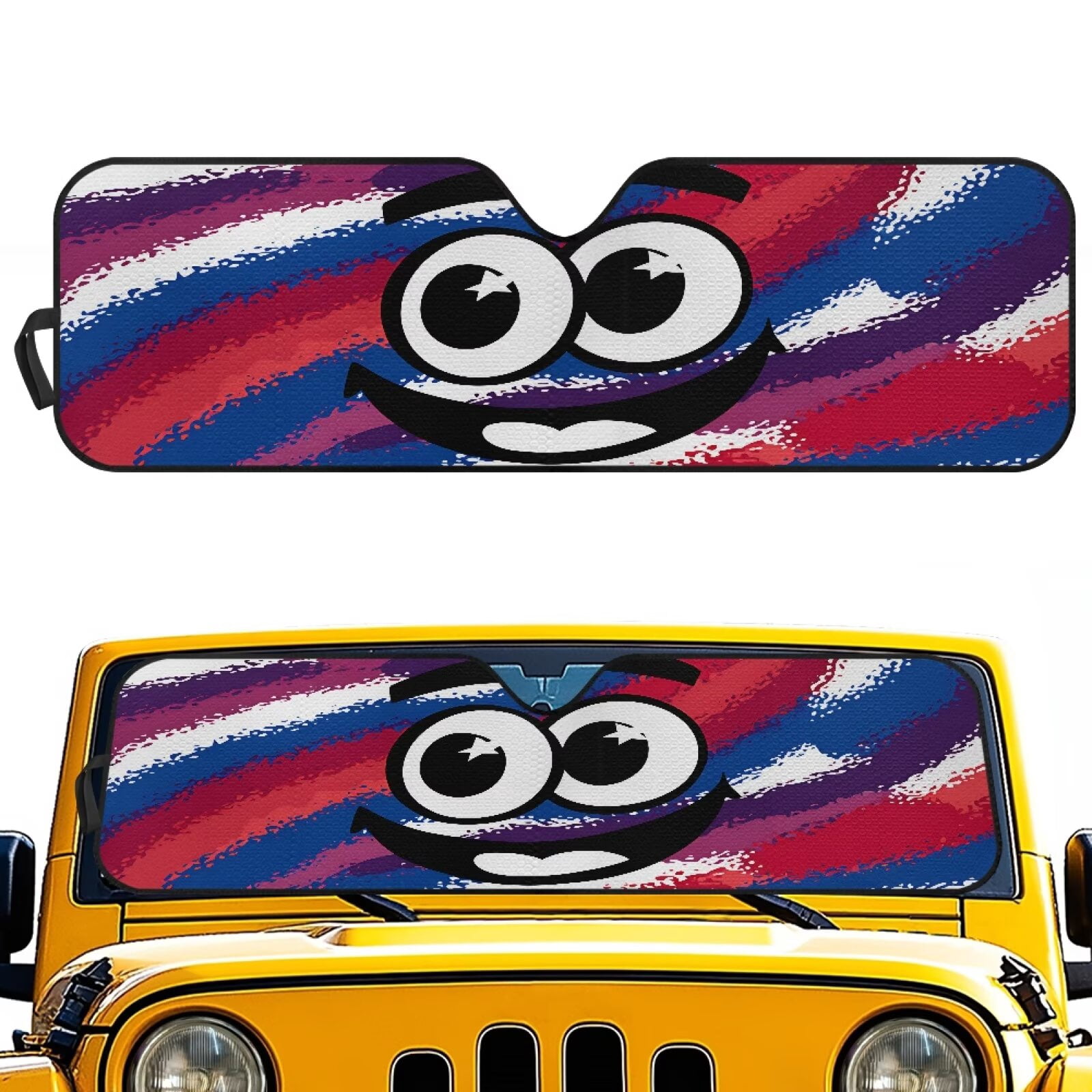 HUIACONG Windshield US Flags Eyes Shade for 2018-2024 2025 Jeep ...