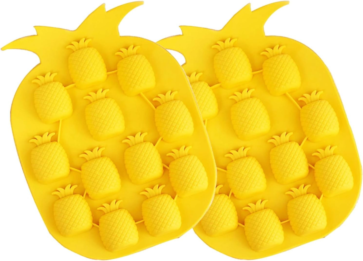HUIANER 2Pcs Yellow Pineapple Silicone Ice，Candy Mold, 24-Cavity ...