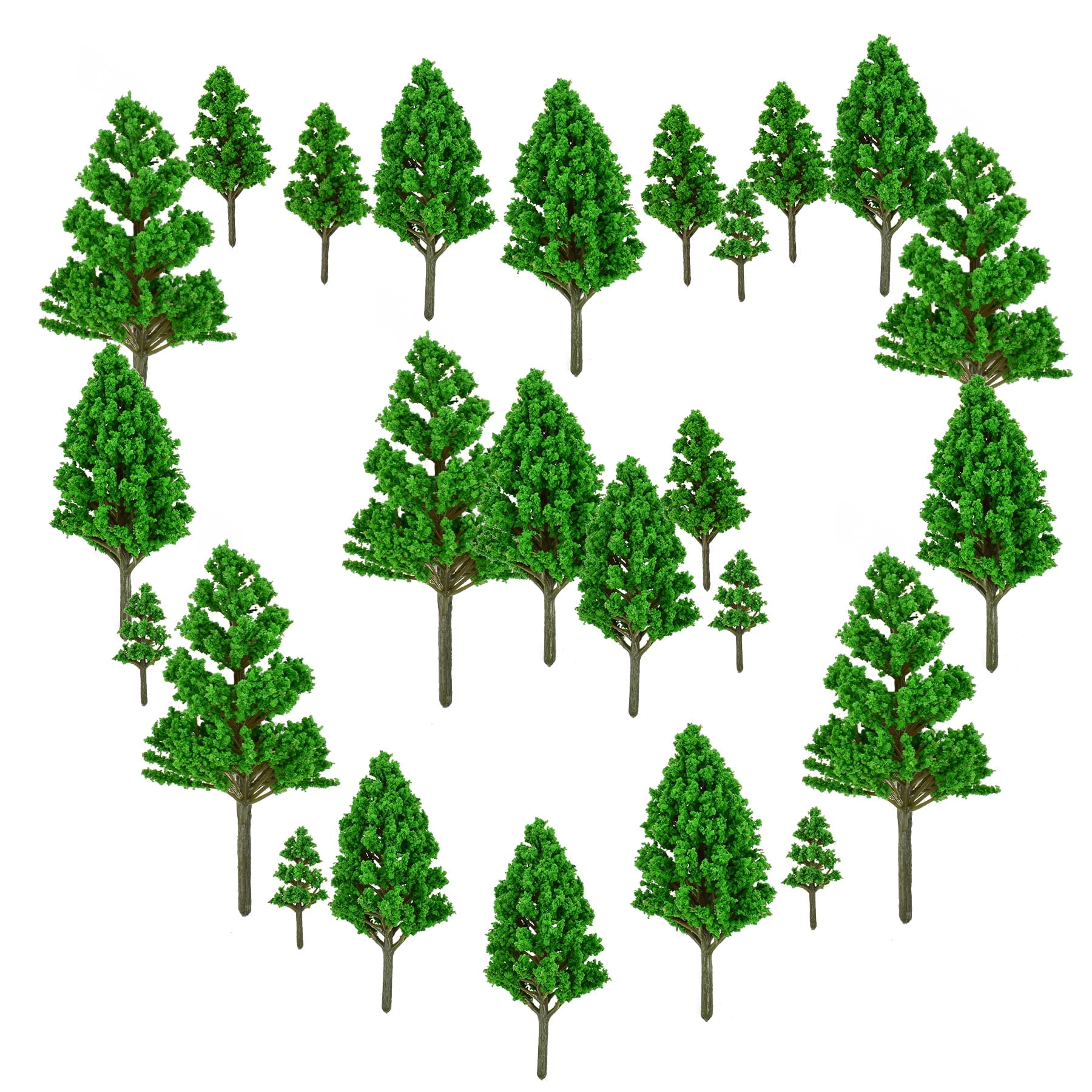 HUIANER 30Pcs HO Scale Plastic Model Train Trees for DIY Architecture ...