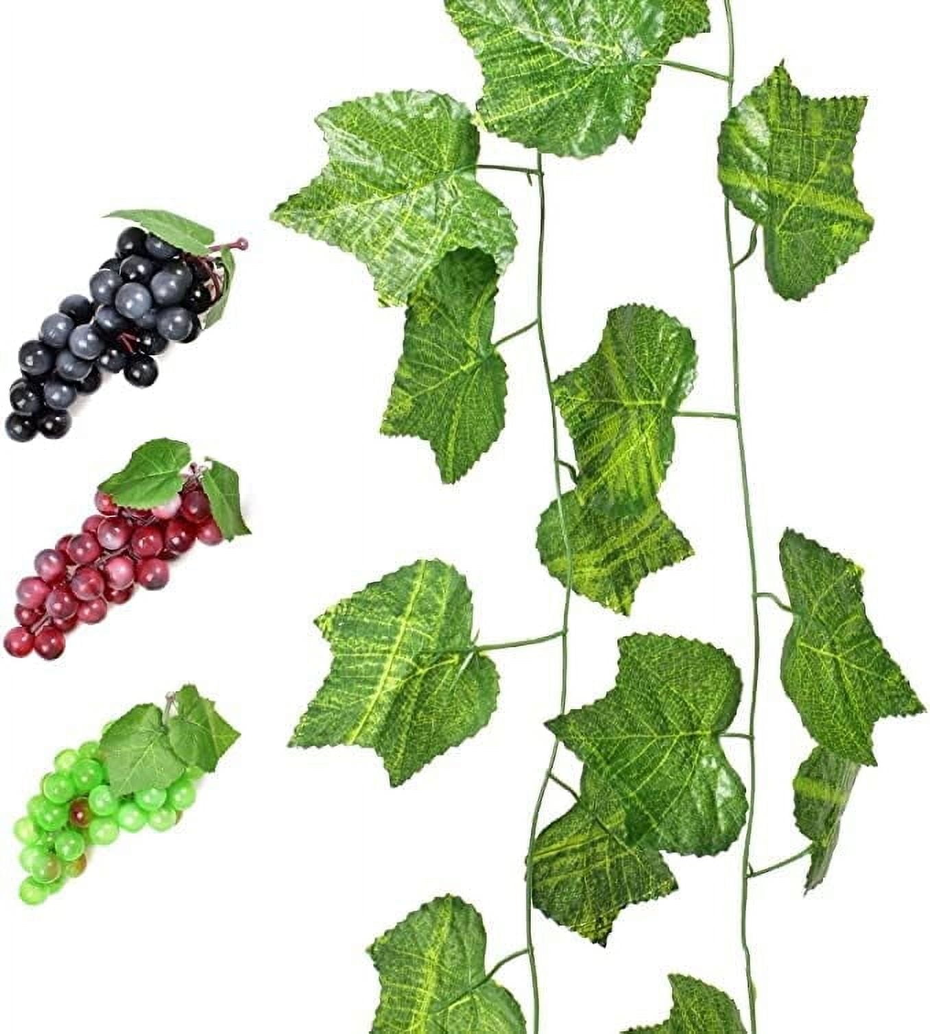 HUIANER 3Pcs Artificial Grapes and 2Pcs Artificial Leaf Vines Lifelike ...