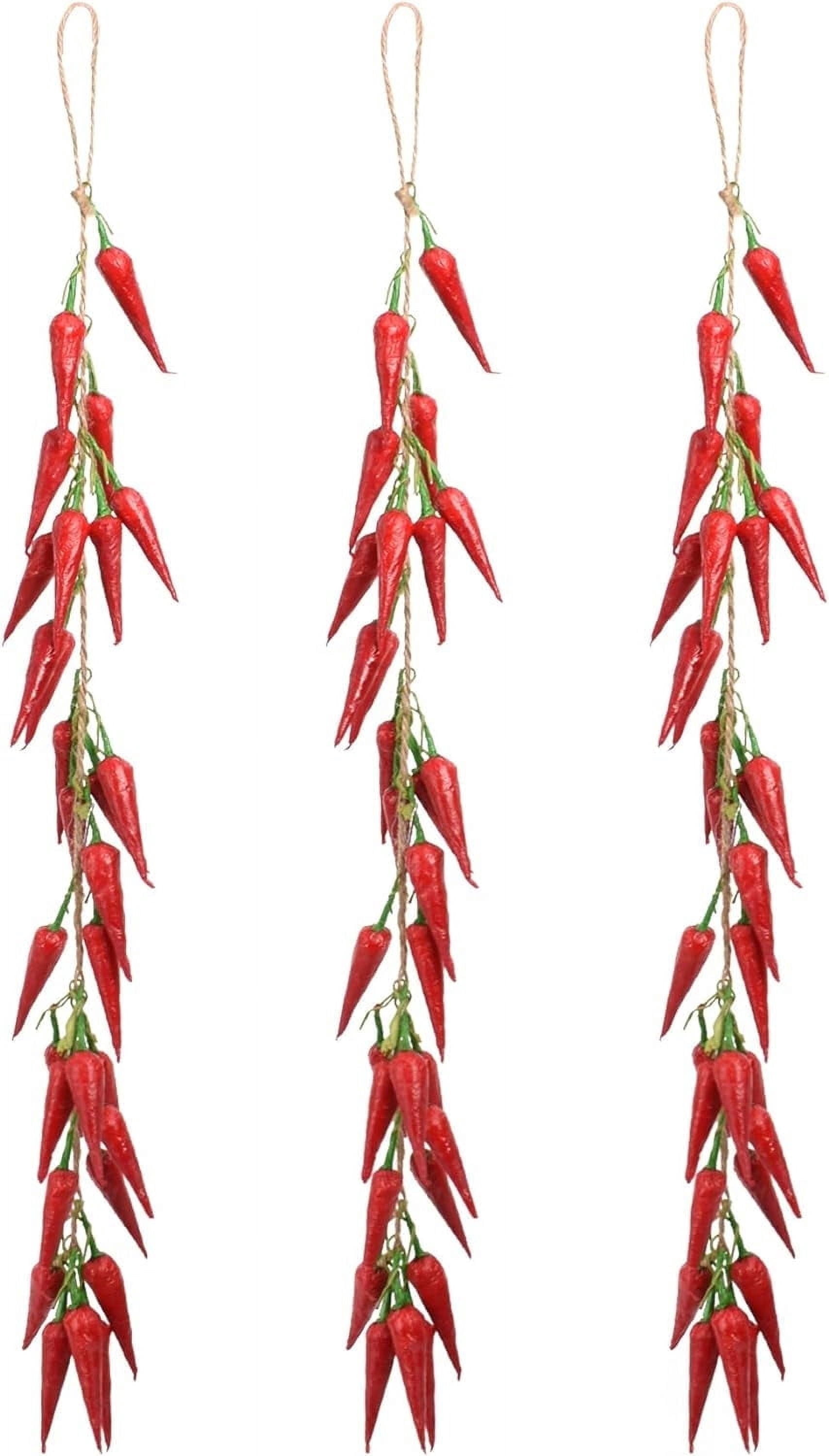 HUIANER 3pcs Artificial Chili Pepper String Fake Red Pepper Hanging ...
