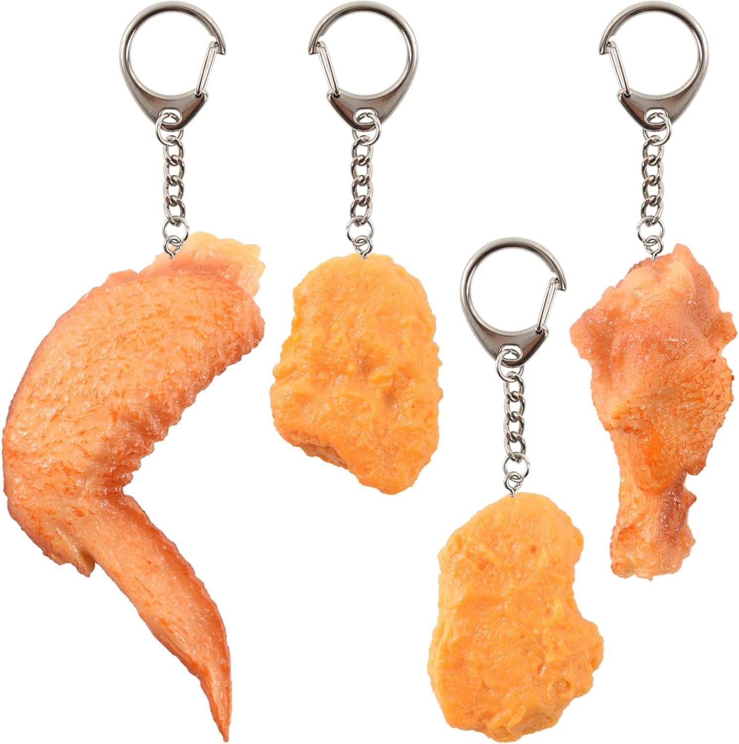 HUIANER 4Pcs Imitation Food Keychain Fried Chicken Nuggets Chicken Leg ...