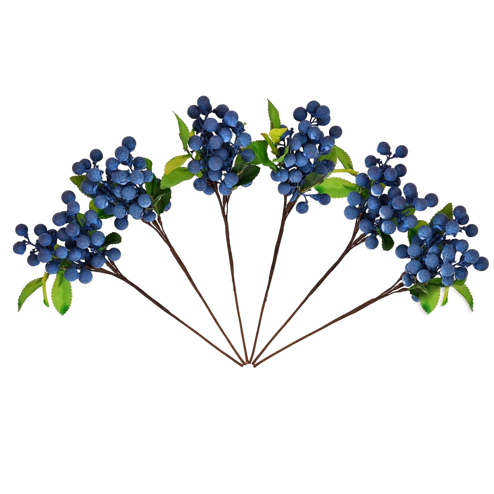 HUIANER 6Pcs Artificial Berries, Simulation Flowers Lifelike Blueberry ...