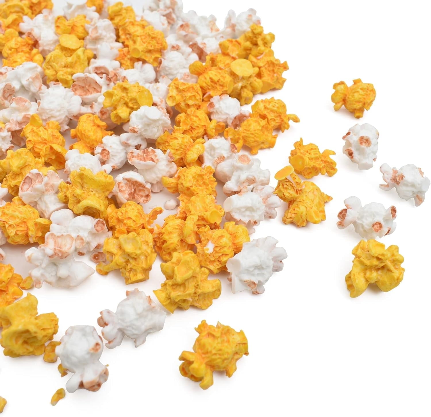 HUIANER 60Pcs Artificial Popcorns Simulation White & Yellow Fake Food ...