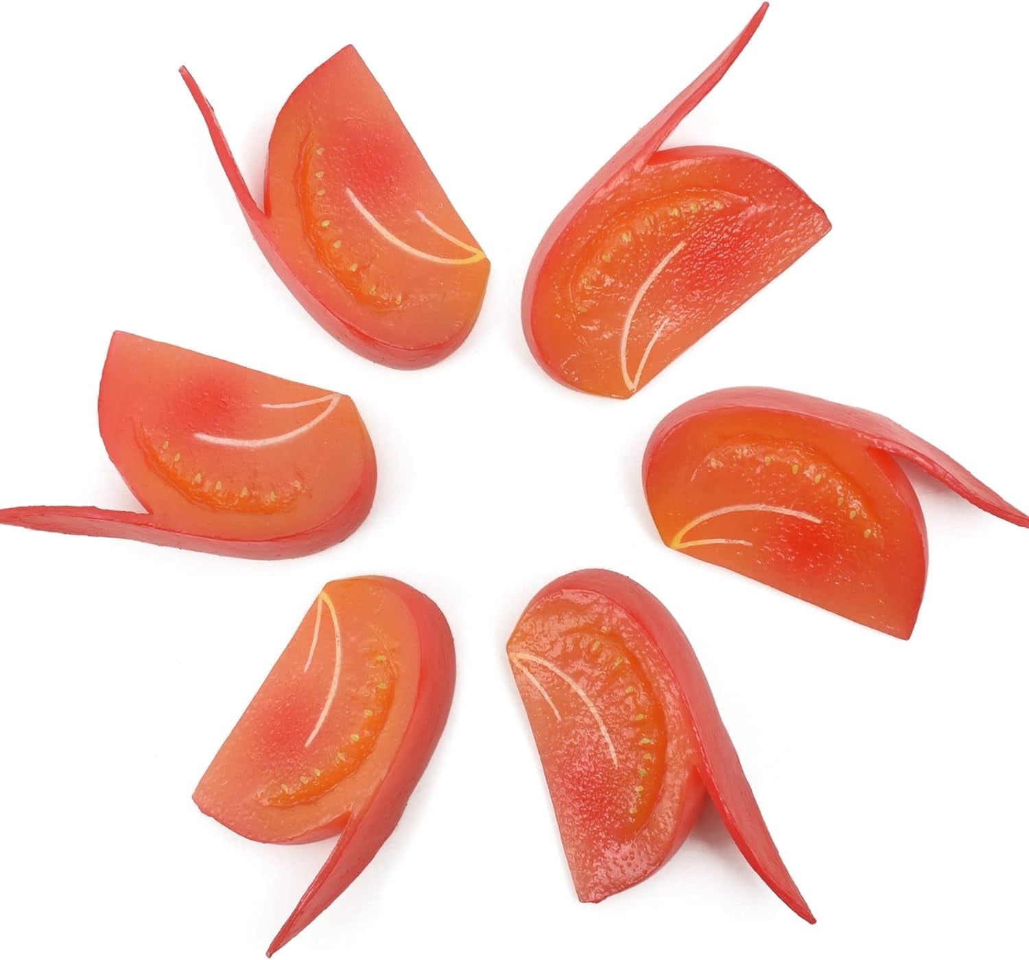 HUIANER 6Pcs Fake Tomato Slice Simulation Vegetables Model Artificial ...