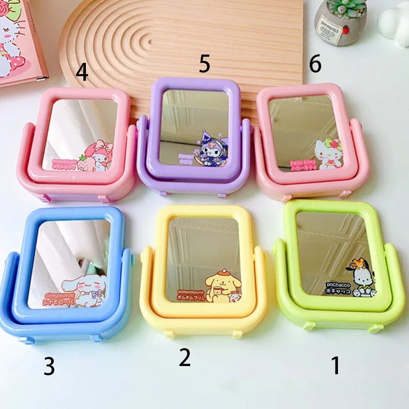 HUIFEIFEI Cinnamoroll My Melody Desktop Small Mirror Rotate Double ...