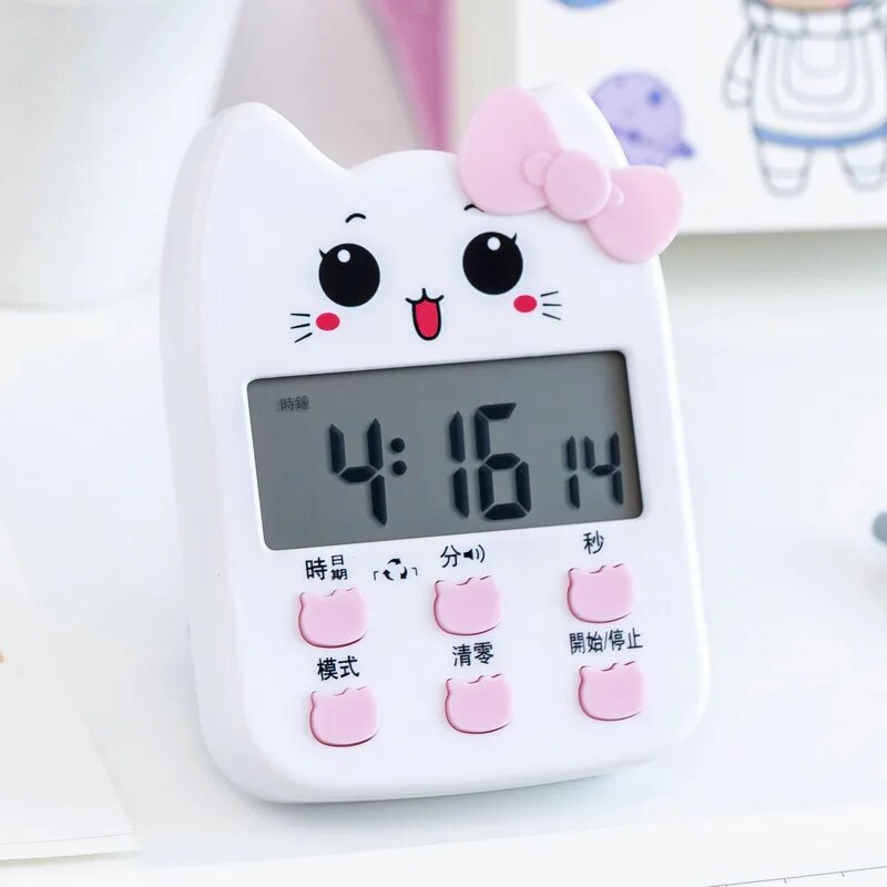 HUIFEIFEI Kawaii Cartoon Sanrio Clock Hello Kitty Calendar Timer Cycle ...