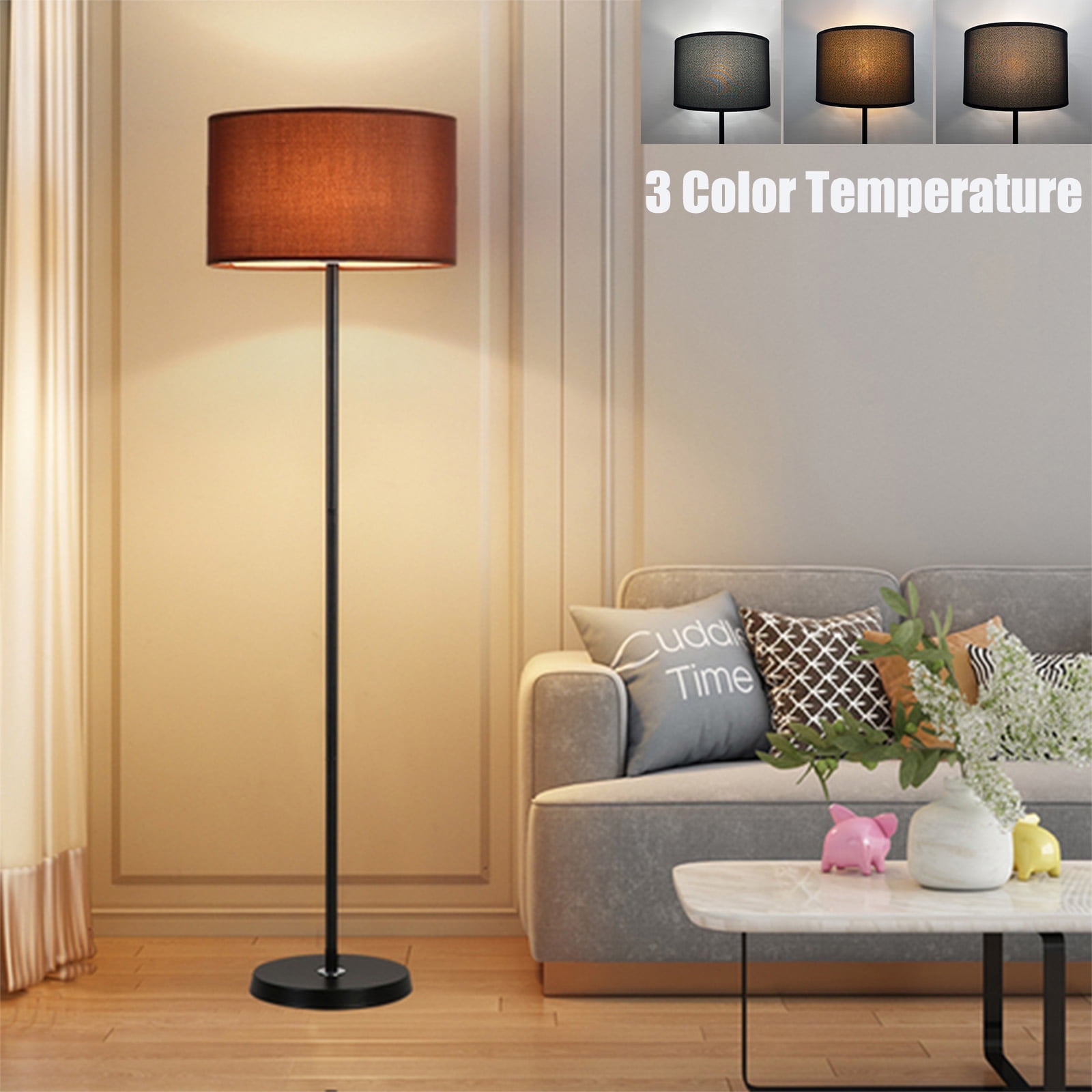HUIMART 61 Inch Dimmable LED Floor Lamp with Light Bulb, Modern Tall ...