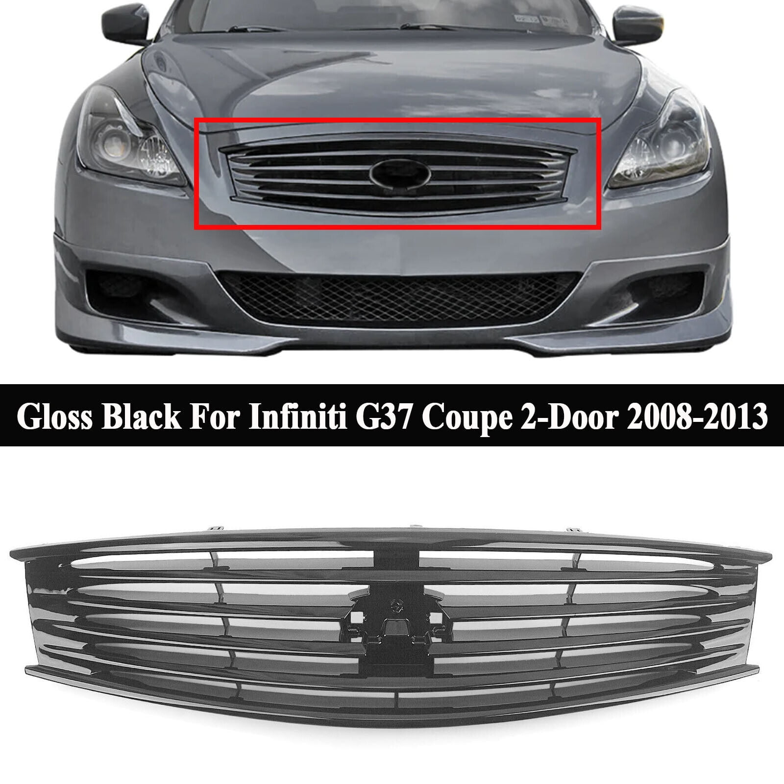 HUIMART For Infiniti G37 2 Door Coupe 2008-2013 2011 2012 Gloss Black ...