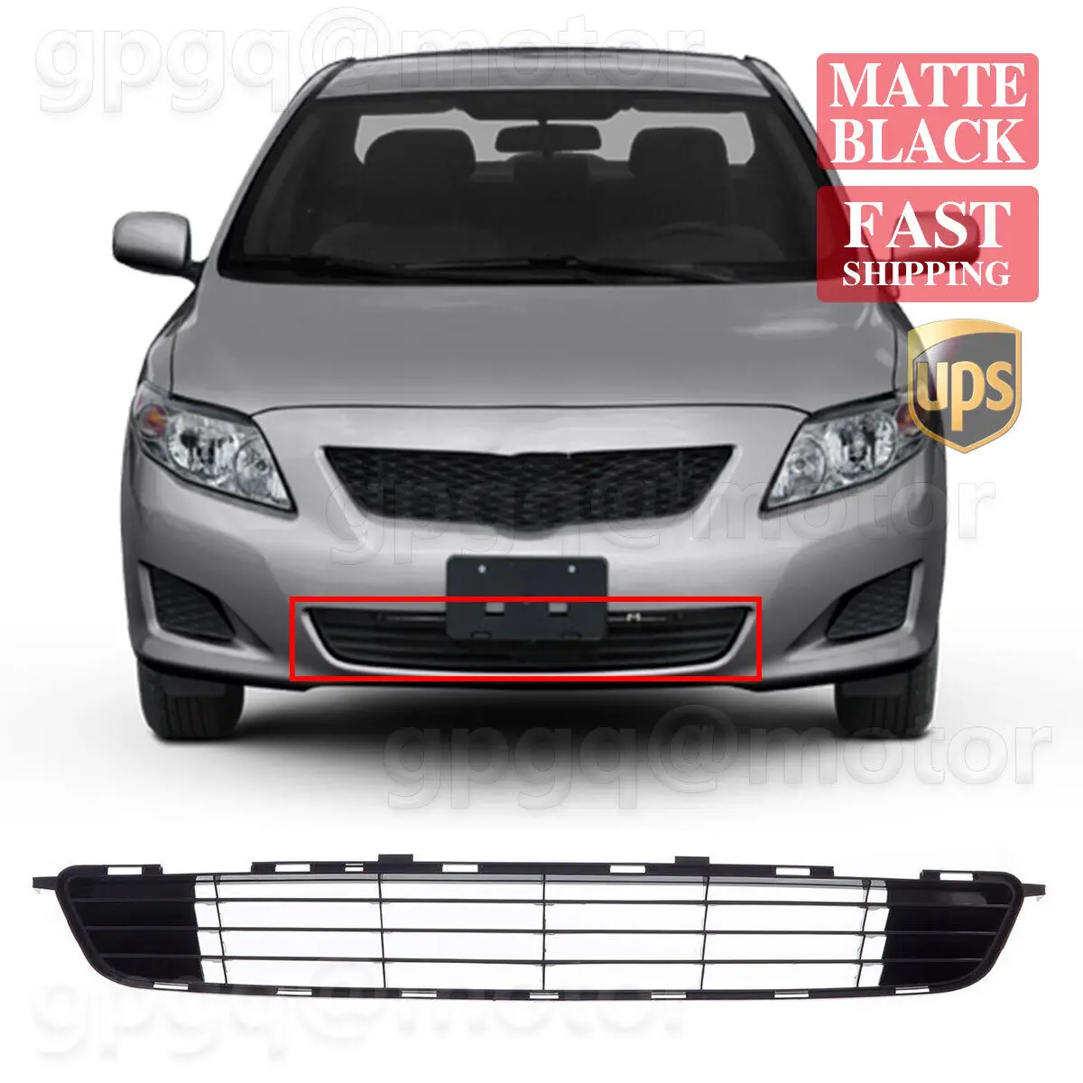 For Toyota Corolla Sedan 4-Door 2009-2010 Front Bumper Cover Grille ...