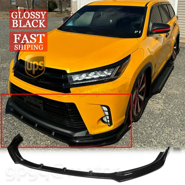 HUIMART For Toyota Highlander 2017-2019 Gloss Black Front Bumper Lip ...