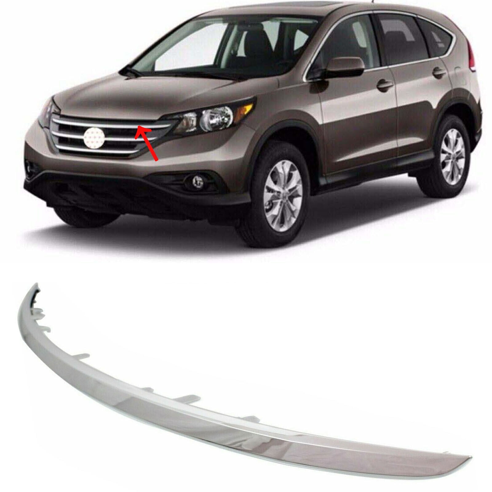 HUIMART Front Upper Grille Grill Molding Trim Plastic Chrome ...