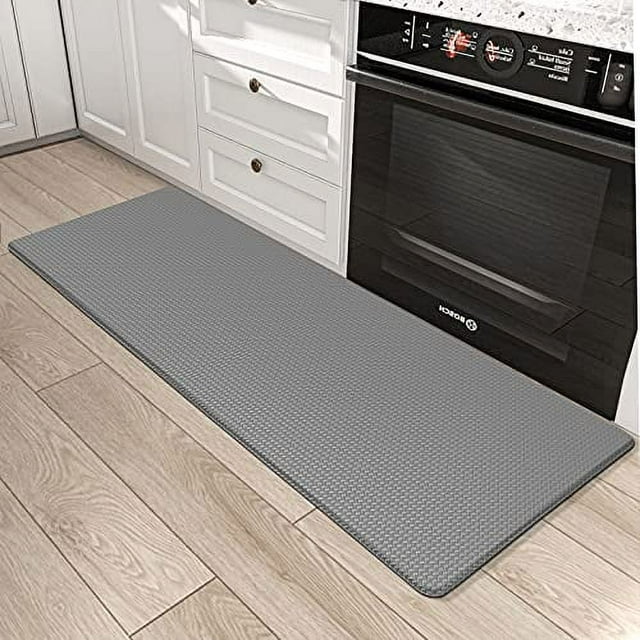 HUIMART Extra Thick Gray Large Ergonomic Padded Kitchen Mat, 17" x 47 ...