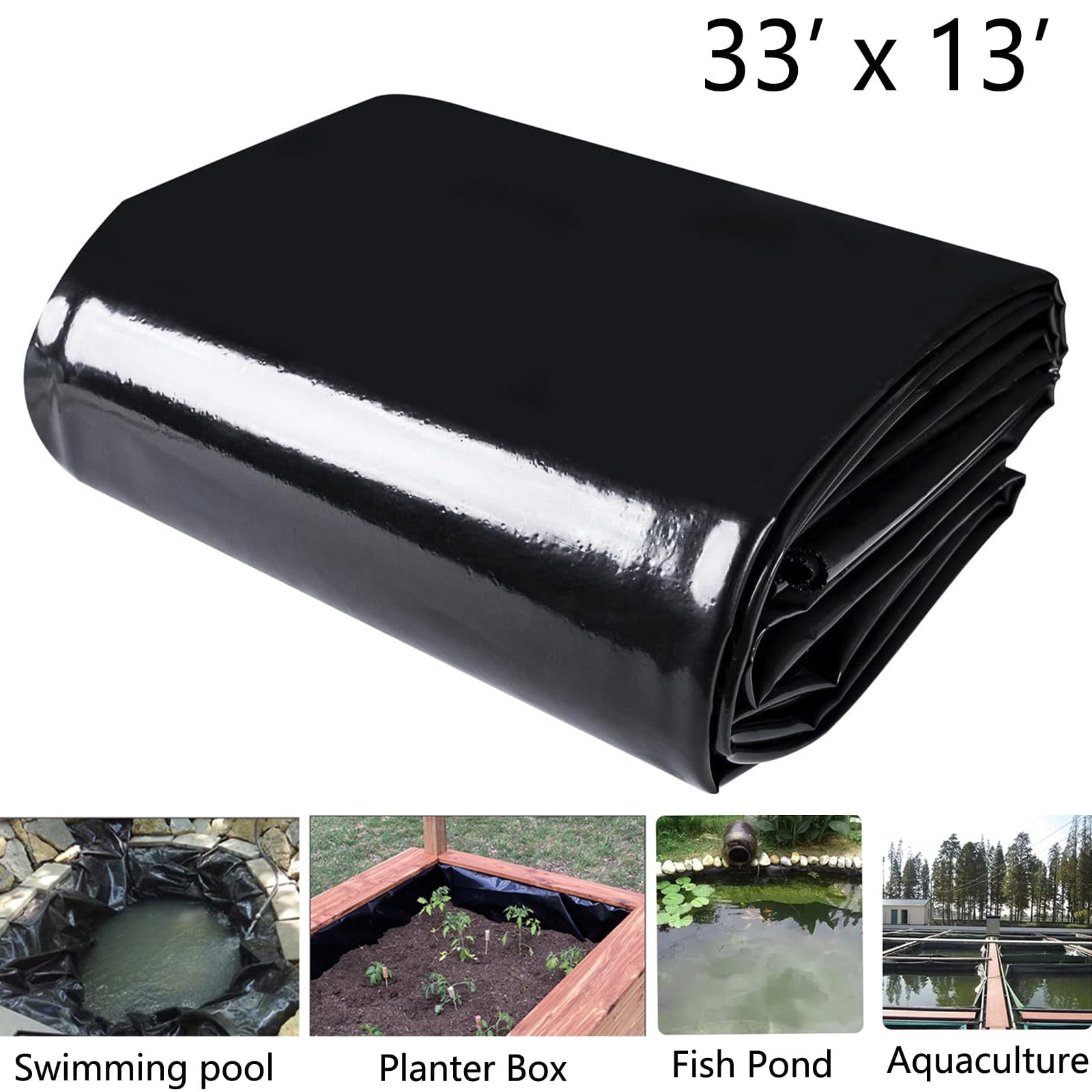 HUIMART Pond Liner 33' x 13' HDPE Pond Liners for Water Garden Outdoor ...