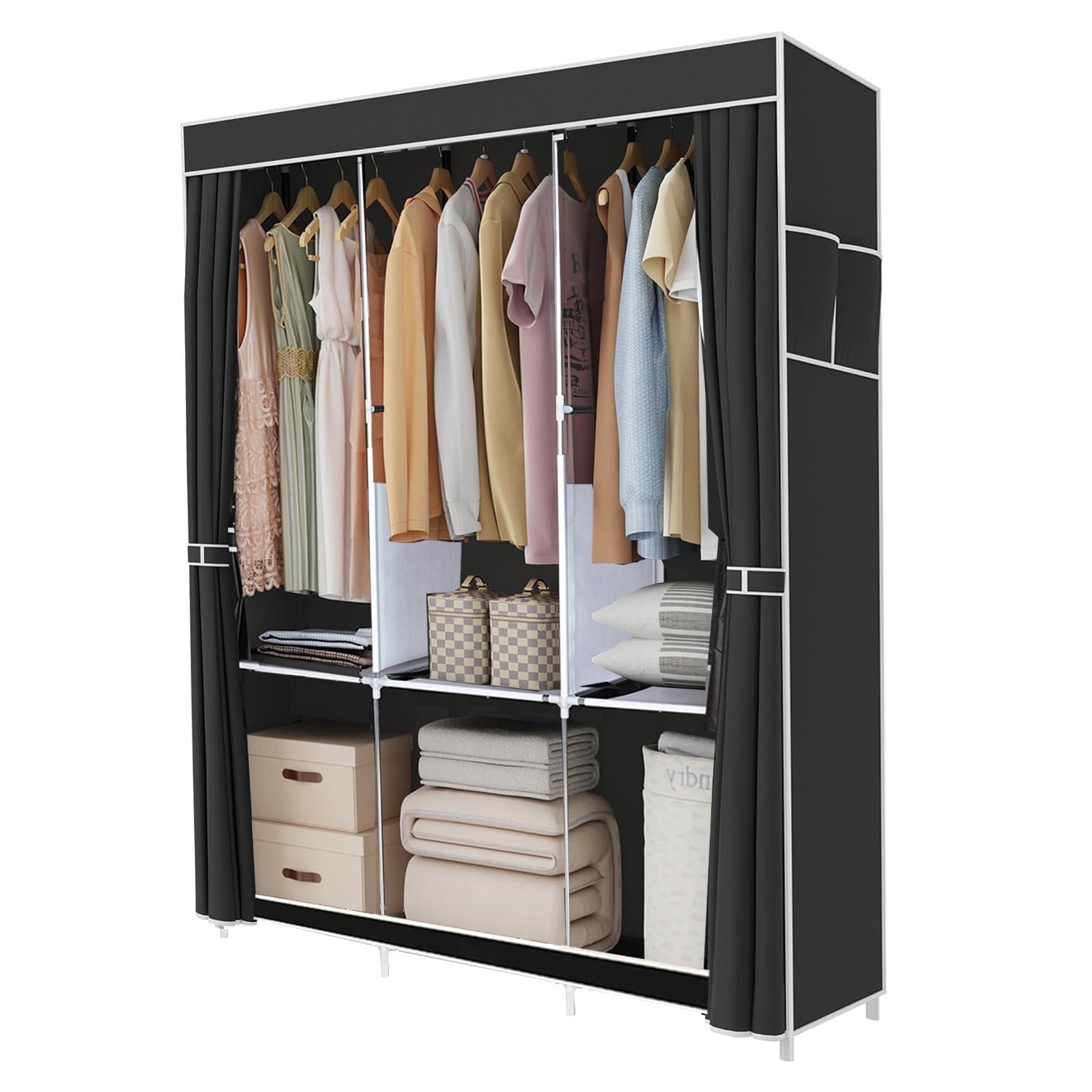 HUIMART Large Portable Wardrobe Closet, Multifunction Fabric Clothes ...