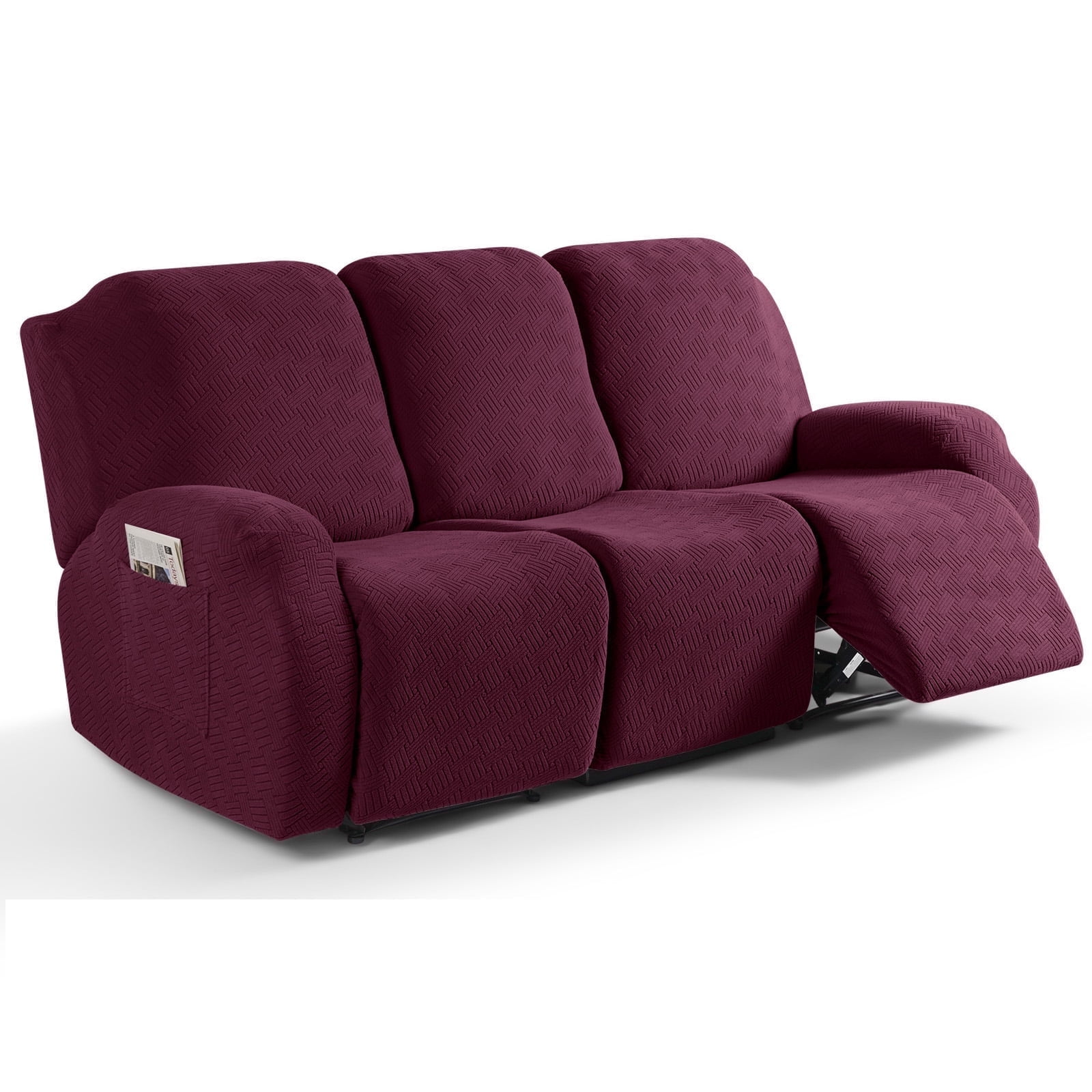 SUSUZI Recliner Sofa Covers 8-Pieces Stretch Large Couch Covers Anti ...