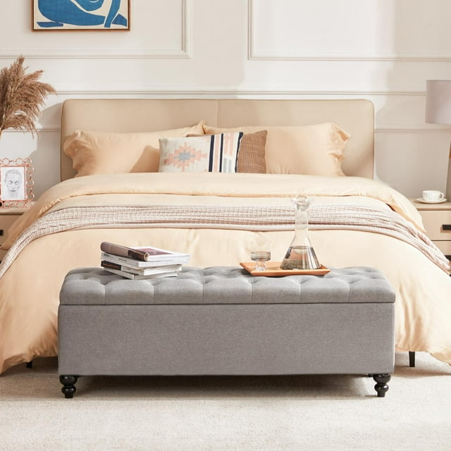 Huimo 51 Ottoman With Storage Large Storage Ottoman Bench With Button