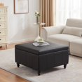 Huimo Large Square Storage Ottoman Bench Pu Upholstered Coffee Table