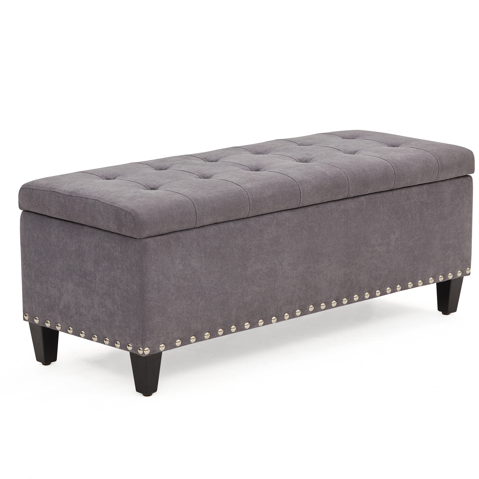 Homebeez 42 Inch Storage Ottoman Bench With Button Tufted Bedroom