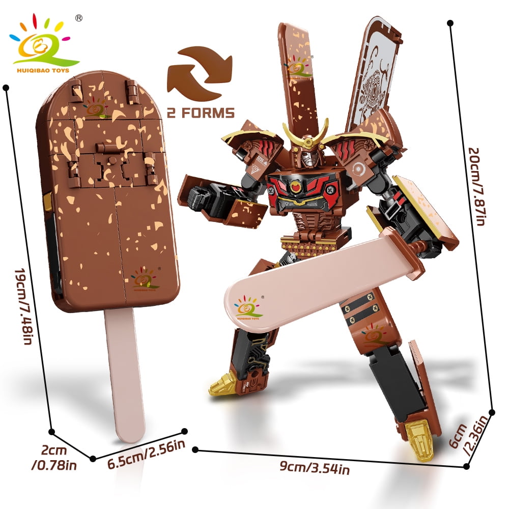 HUIQIBAO 2-In-1 Transformable Ice Cream Robot Toy Set, Collectible ...