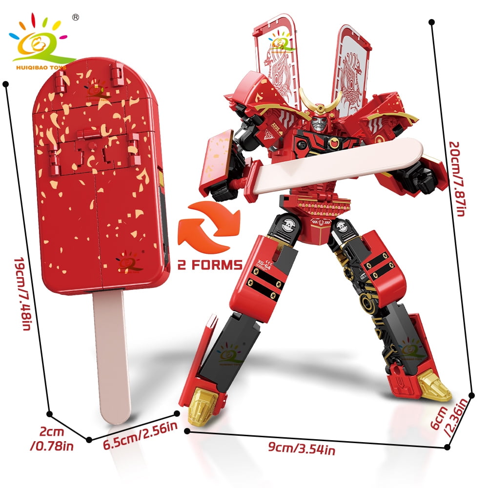 HUIQIBAO 2-In-1 Transformable Ice Cream Robot Toy Set, Collectible ...