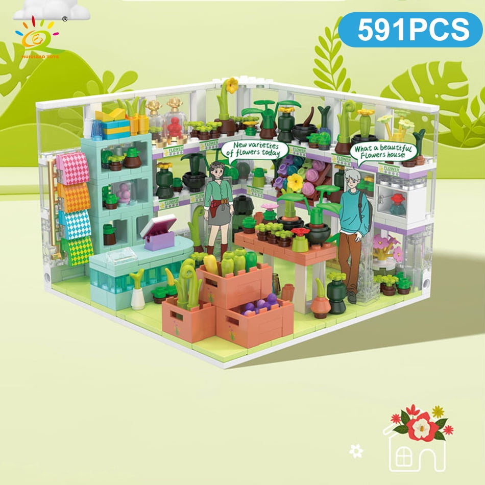 HUIQIBAO 595pcs City Friends House Kitchen Model Micro Building Blocks ...