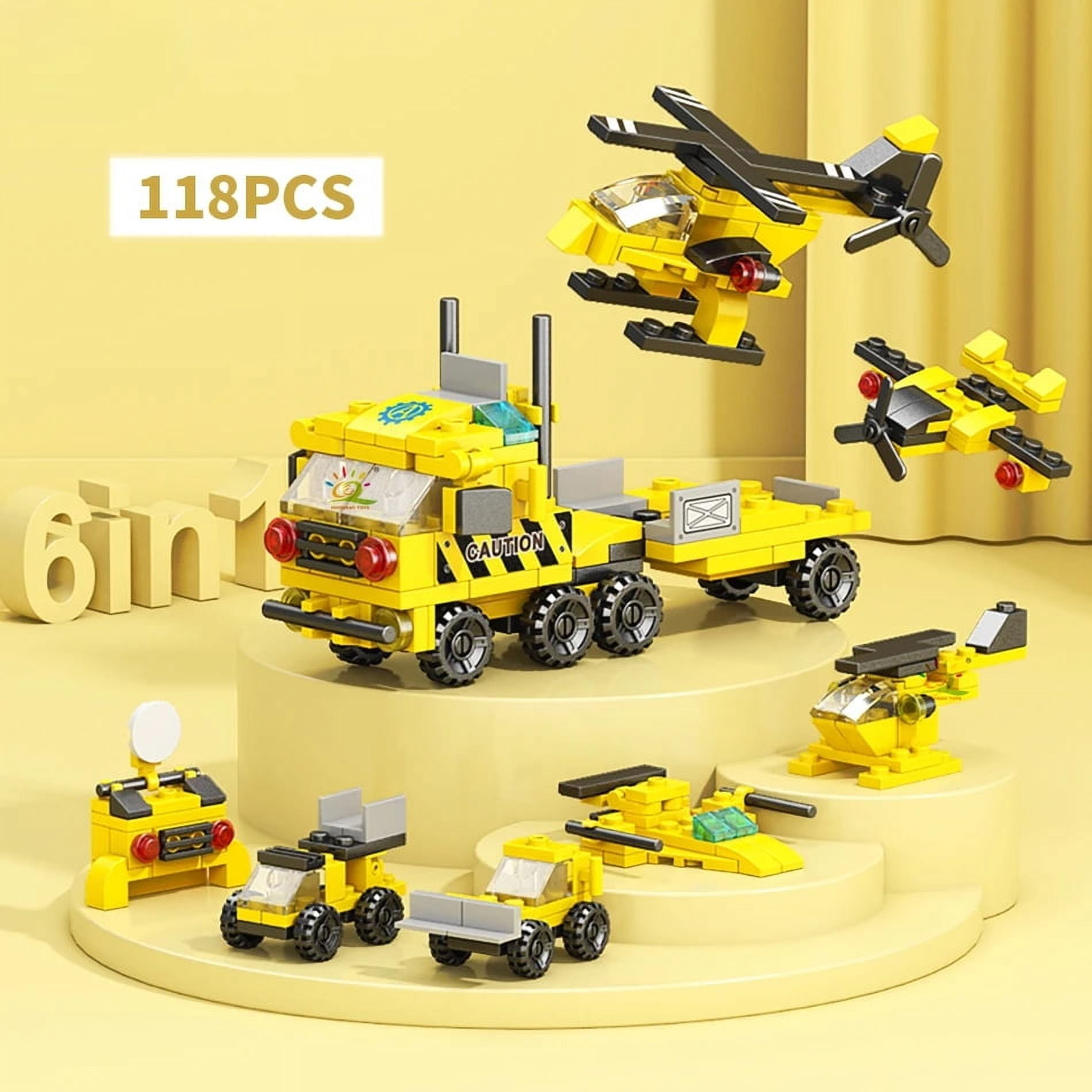 6IN1 City Engineering Car Police Truck Building Blocks Tank Helicopter ...