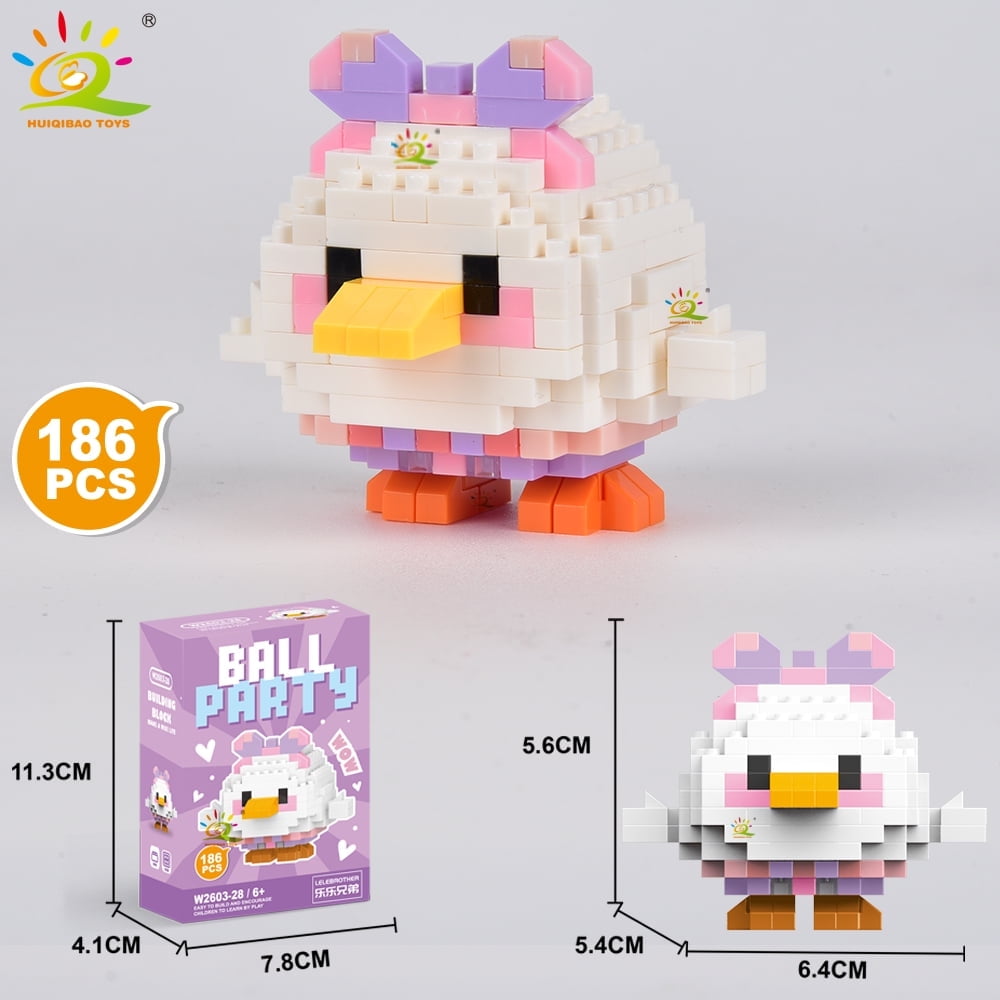 HUIQIBAO MOC Animal Micro Building Block Mini Cute 3D Diamond Model ...